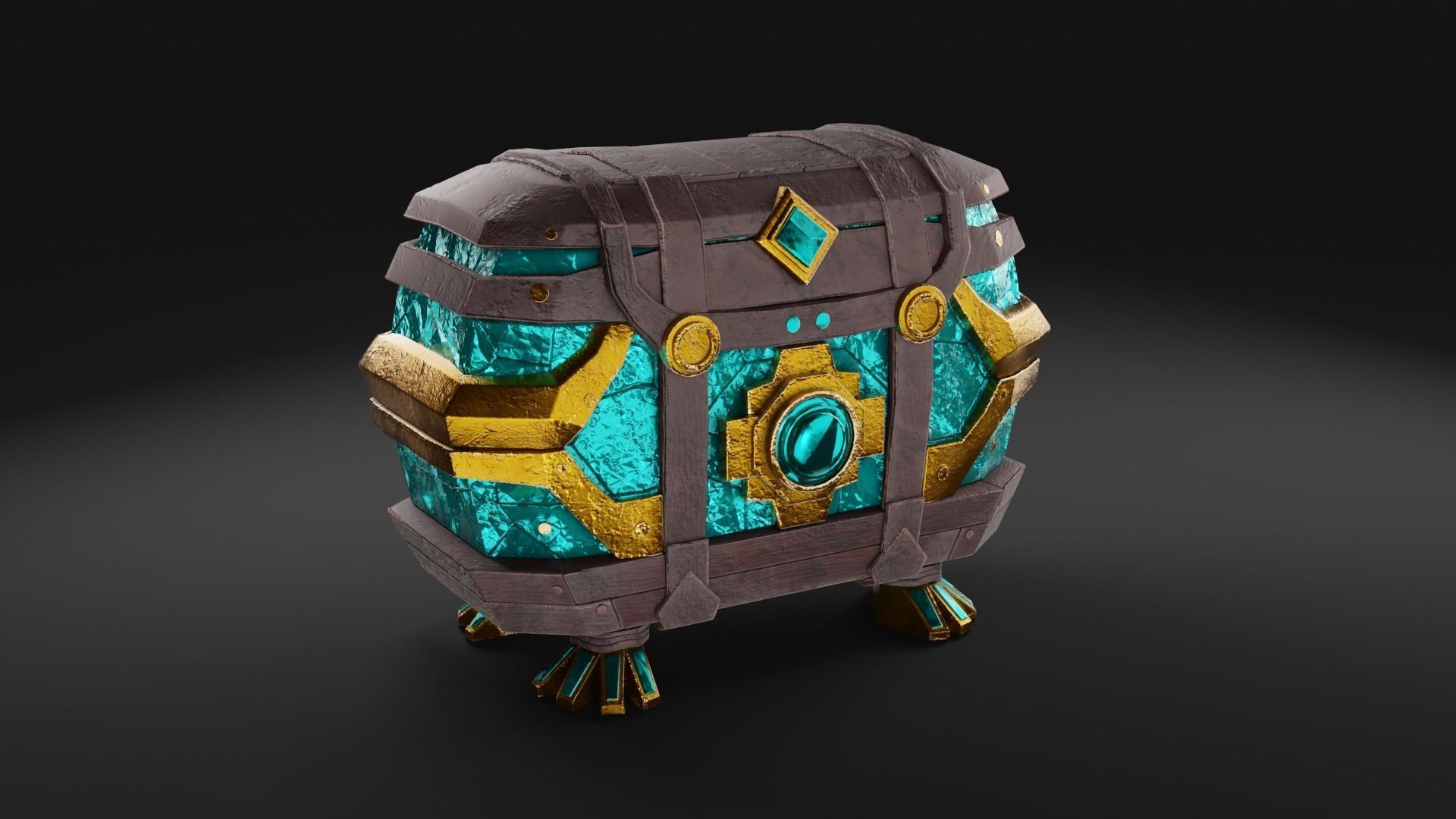 3D model Magic Treasure Chest Low-poly PBR 3D model VR / AR / low-poly ...