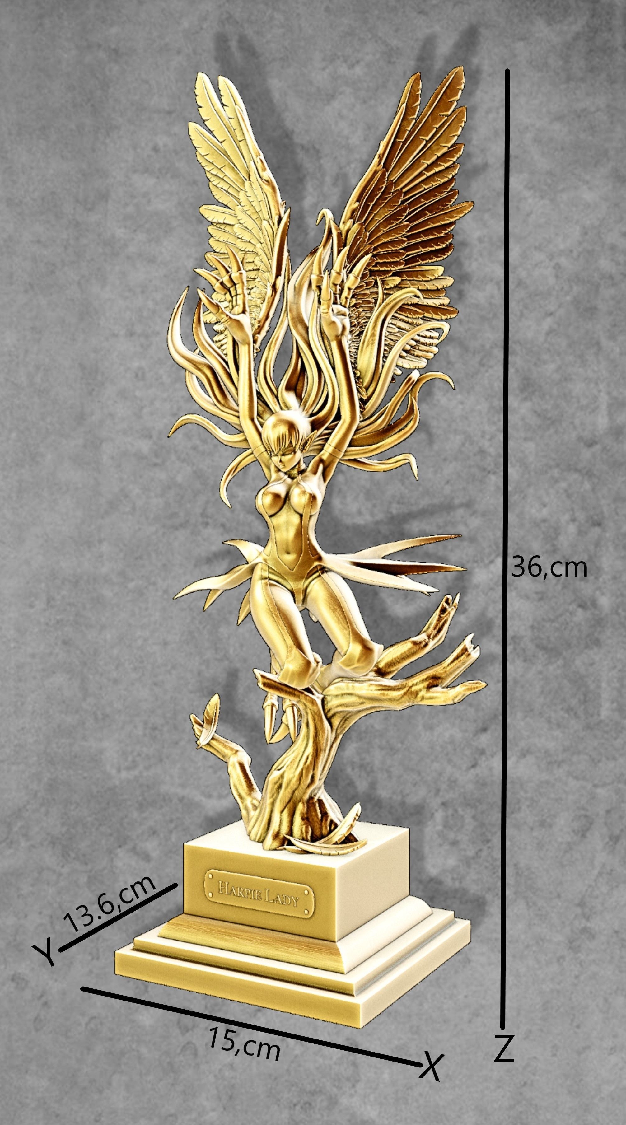 HARPIE LADY FIGURE - YUGIOH 3D model 3D printable | CGTrader