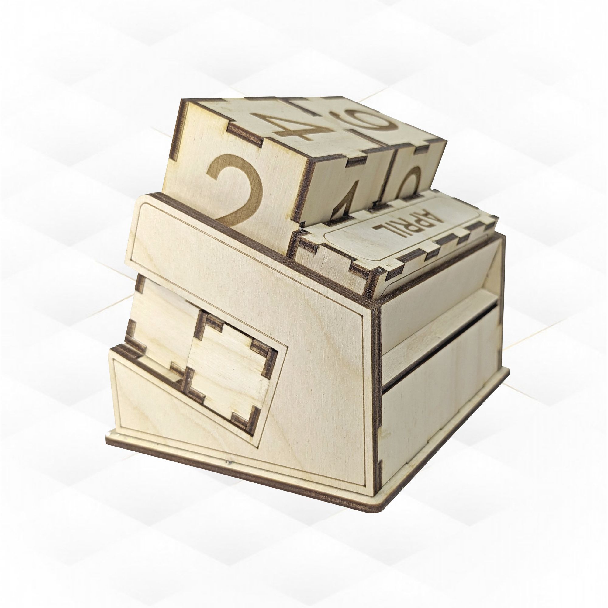 Desk Perpetual Calendar svg dxf design for laser cutting 3D model 3D ...