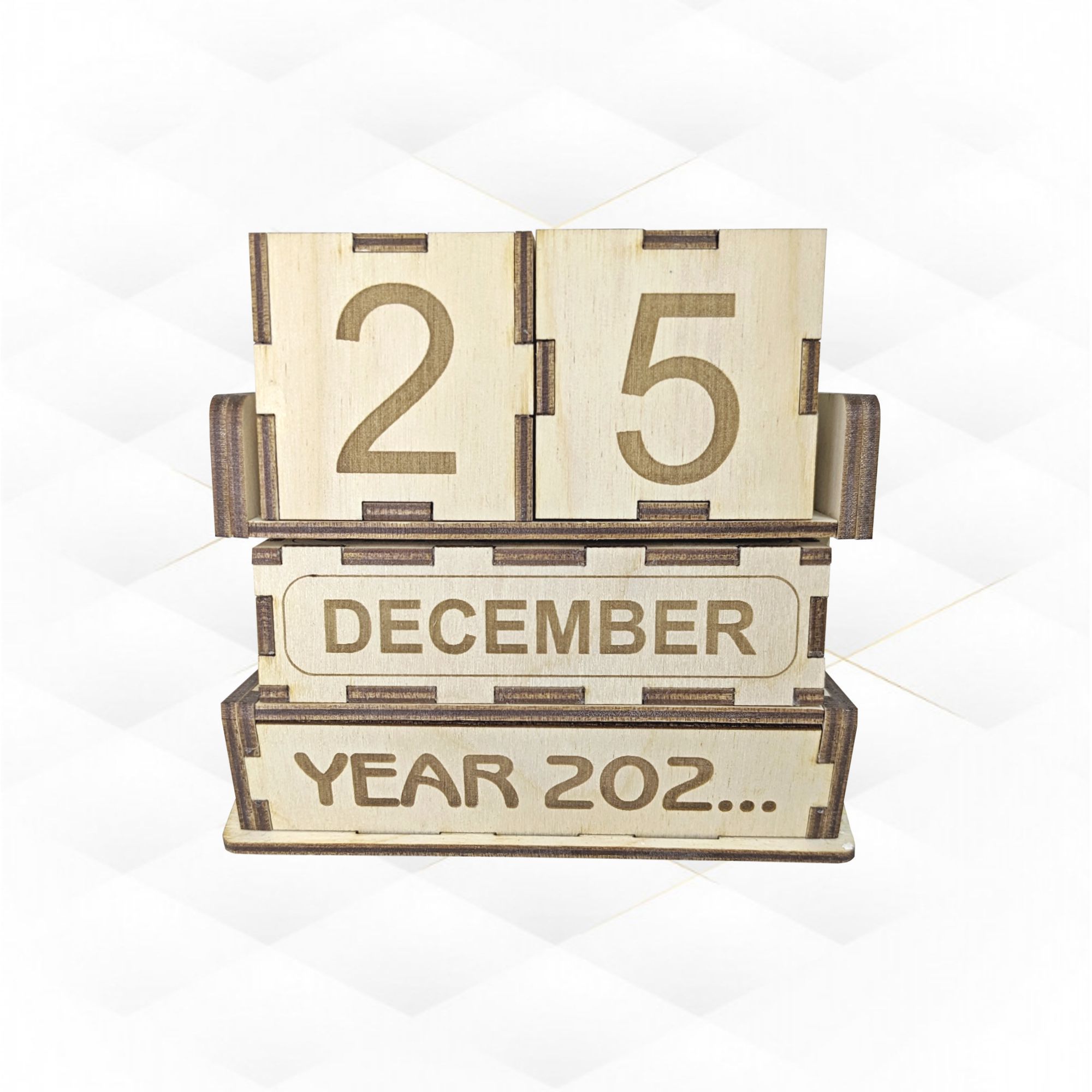 Desk Perpetual Calendar svg dxf design for laser cutting 3D model 3D ...