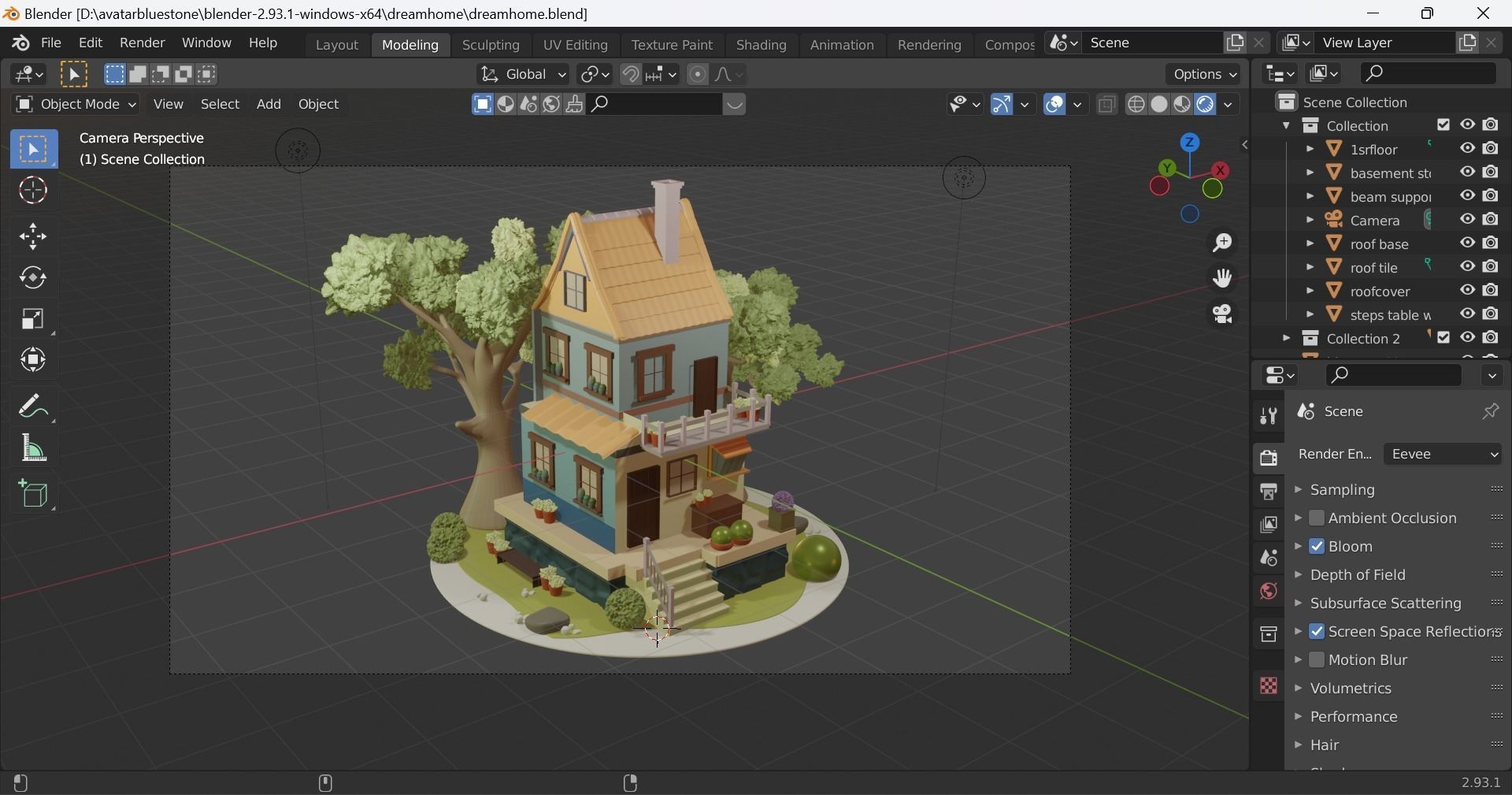 3D model dream home low poly - 3D model VR / AR / low-poly | CGTrader