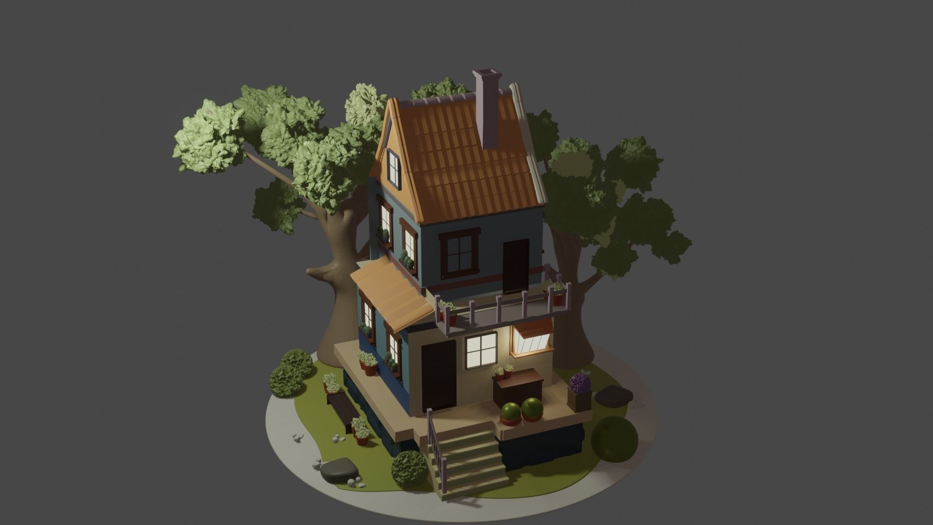 3D model dream home low poly - 3D model VR / AR / low-poly | CGTrader