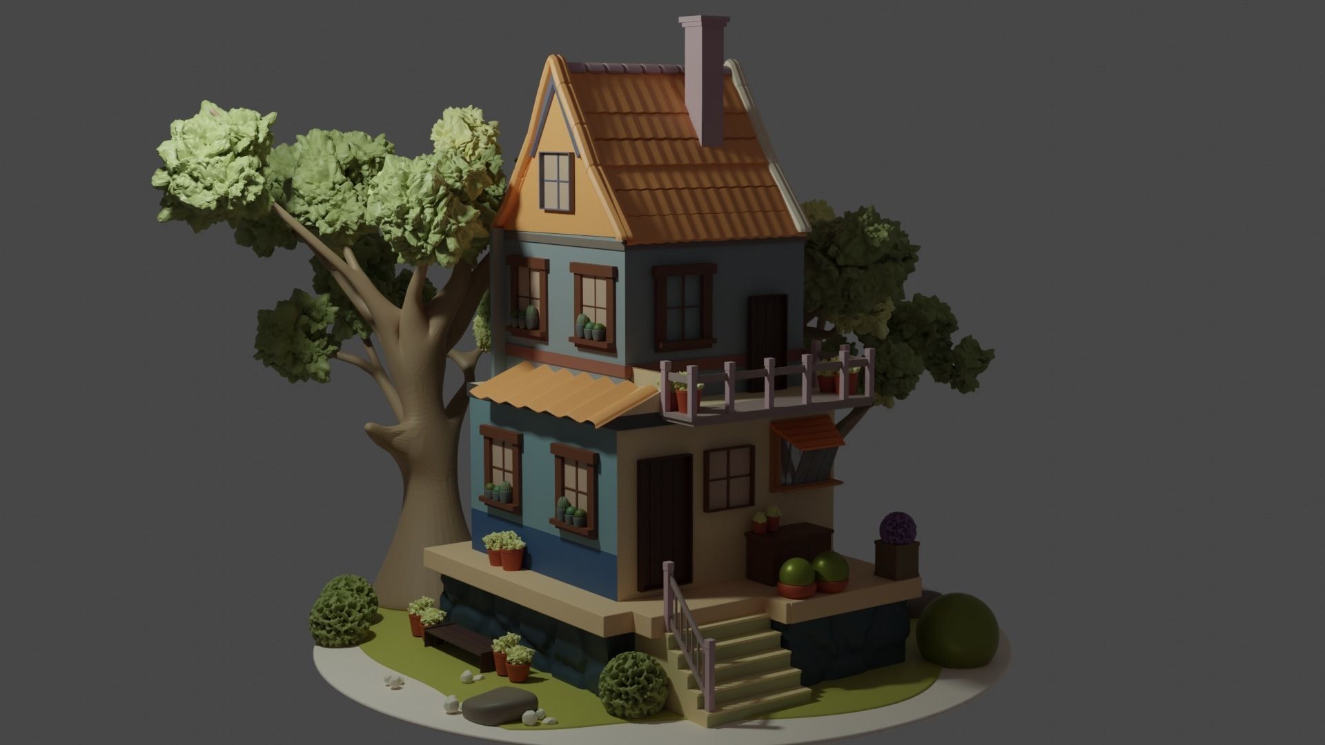 3D model dream home low poly - 3D model VR / AR / low-poly | CGTrader