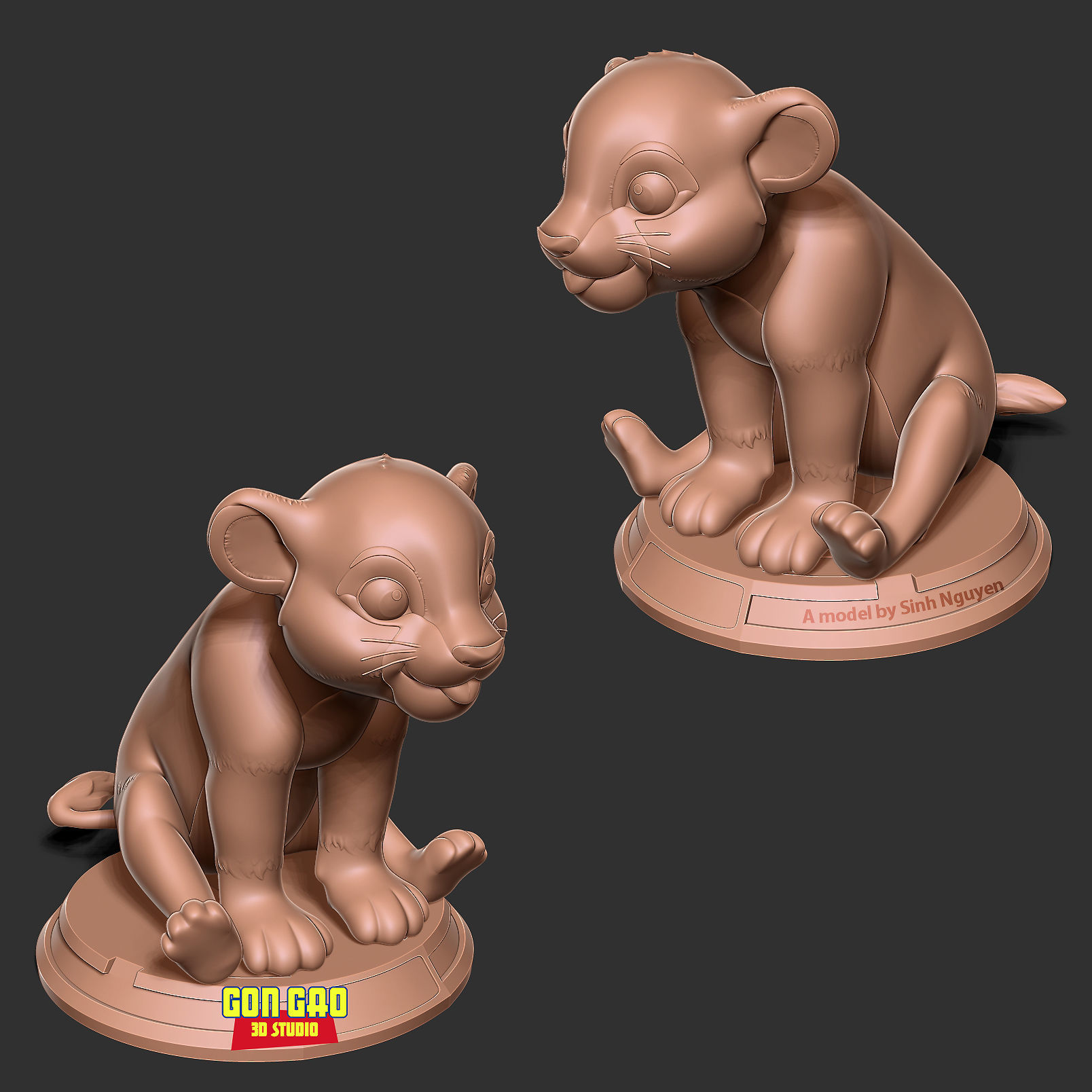 Kid Simba 3D model 3D printable | CGTrader