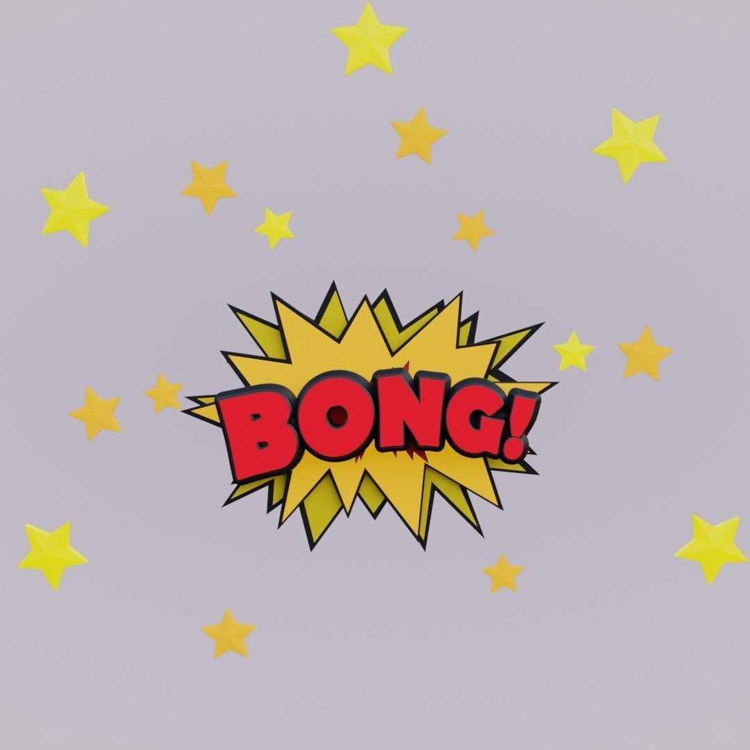 3D model Bong Yellow and Red FX for AR animated VR / AR / low-poly ...