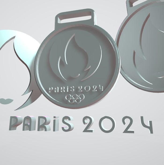 logo paris 2024 olympic game medal 3D model 3D printable | CGTrader