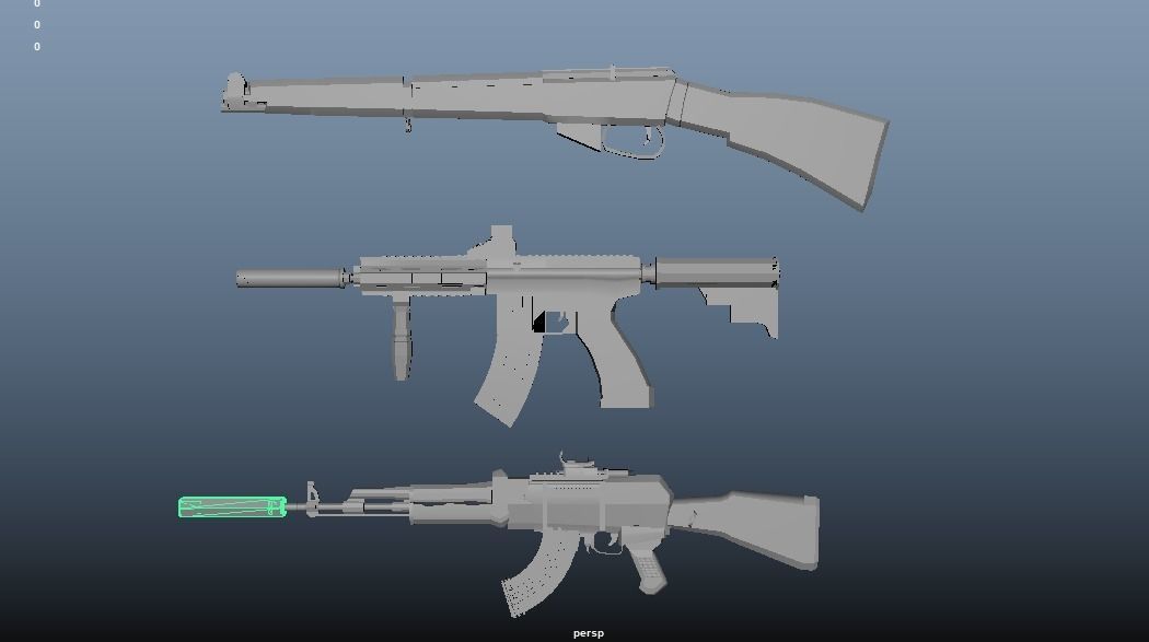 Set of High Detailed Gun 3D model | CGTrader