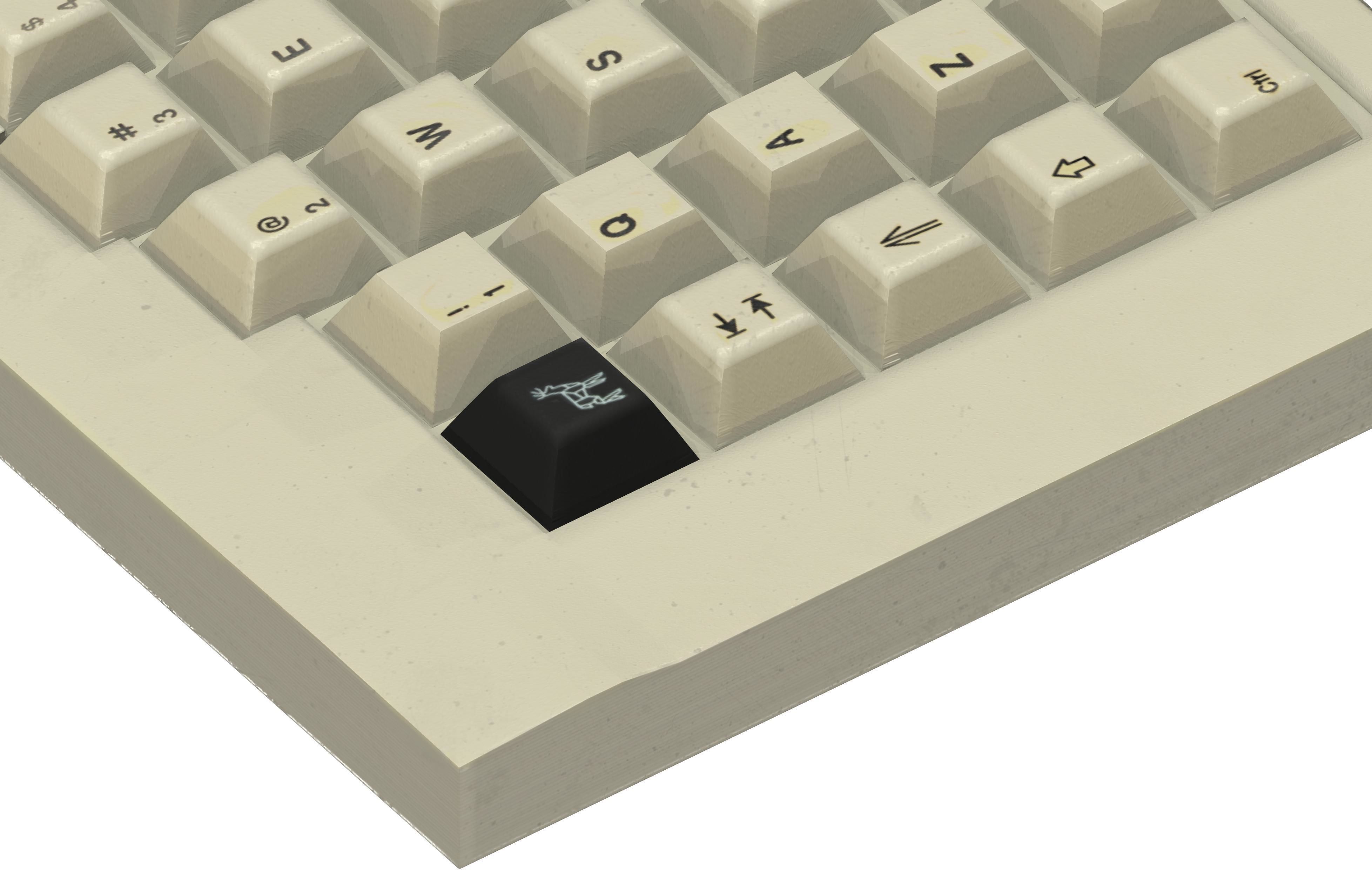 3D model Retro split keyboard with cyberpunk design VR / AR / low-poly ...