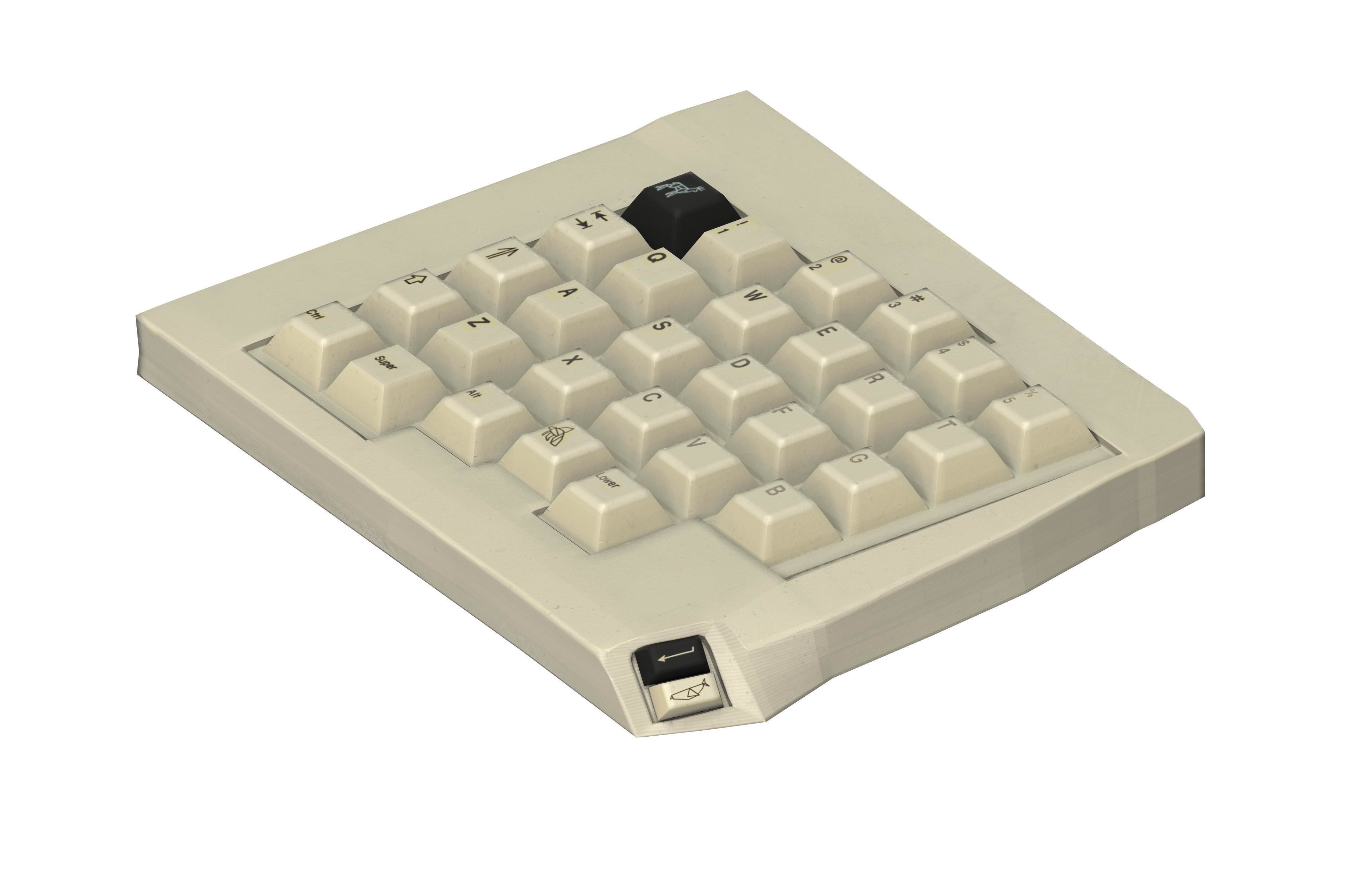 3D model Retro split keyboard with cyberpunk design VR / AR / low-poly ...