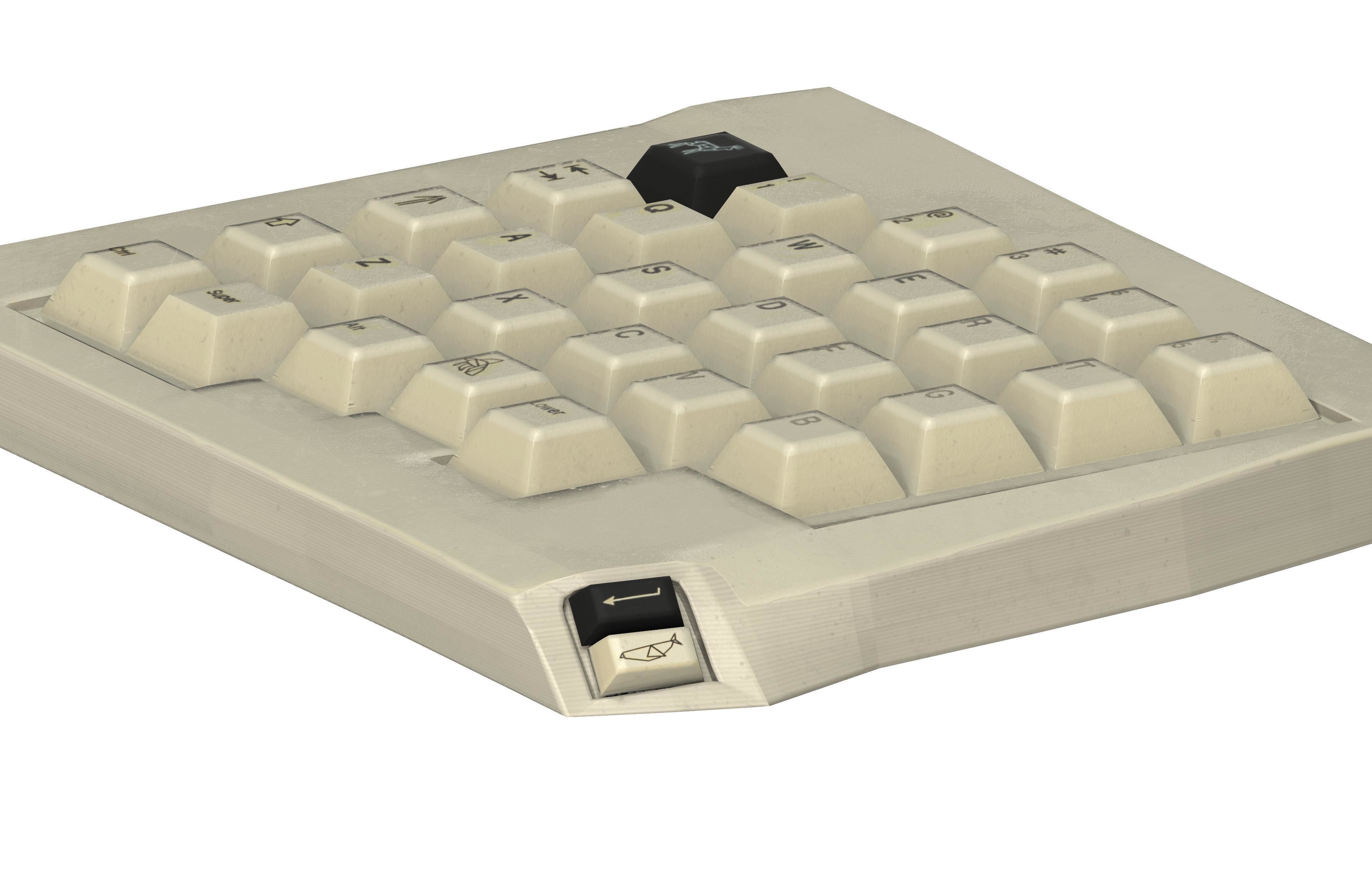 3D model Retro split keyboard with cyberpunk design VR / AR / low-poly ...