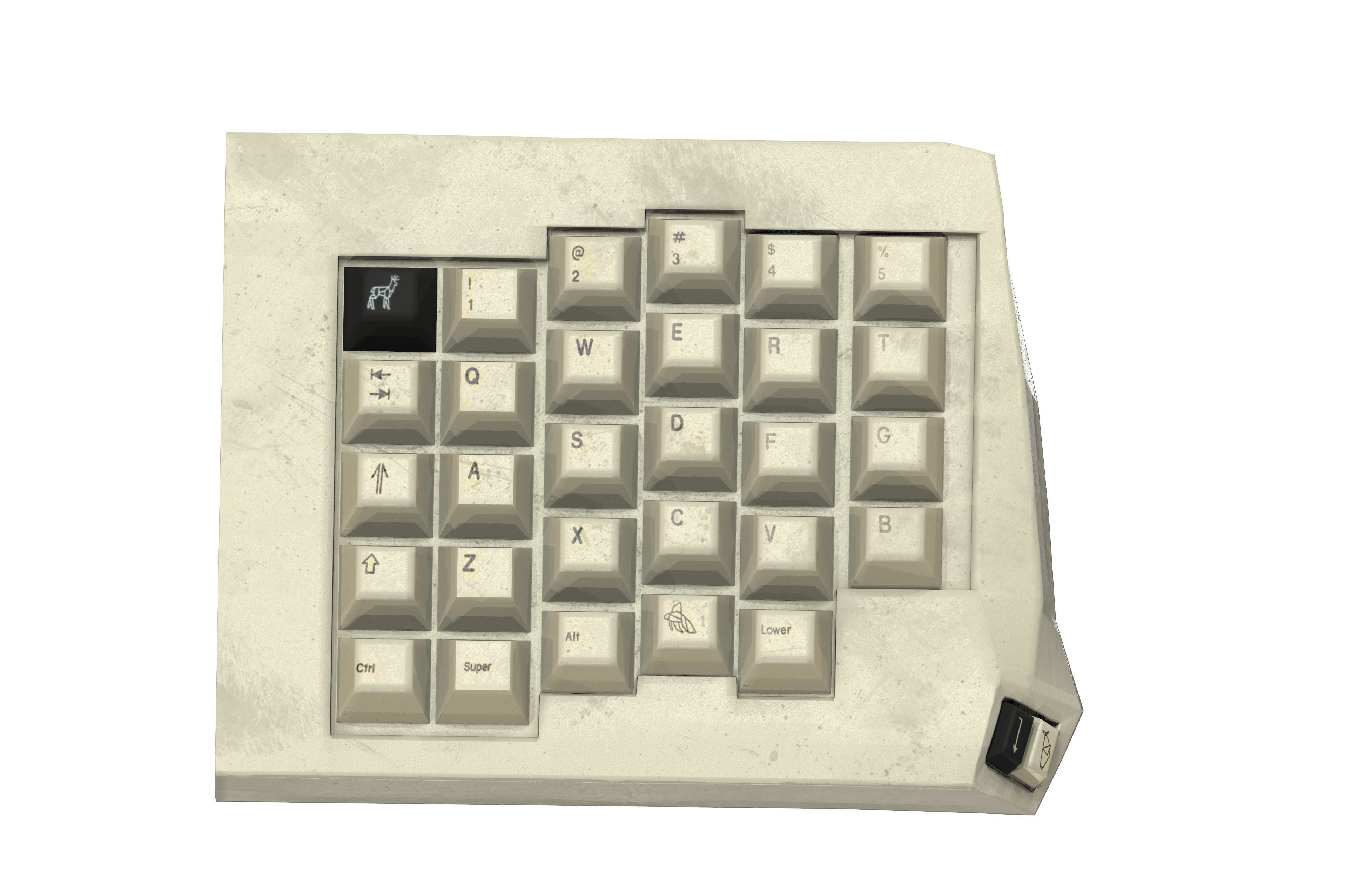 3D model Retro split keyboard with cyberpunk design VR / AR / low-poly ...