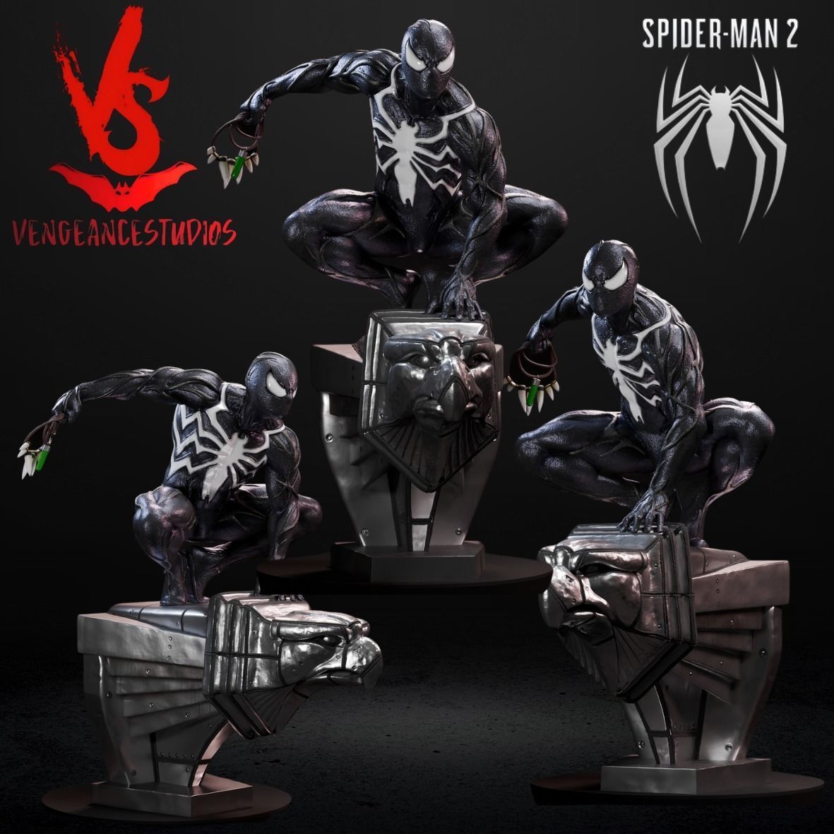 Symbiote Spider-Man 2 Insomniac 3D model 3D printable | CGTrader