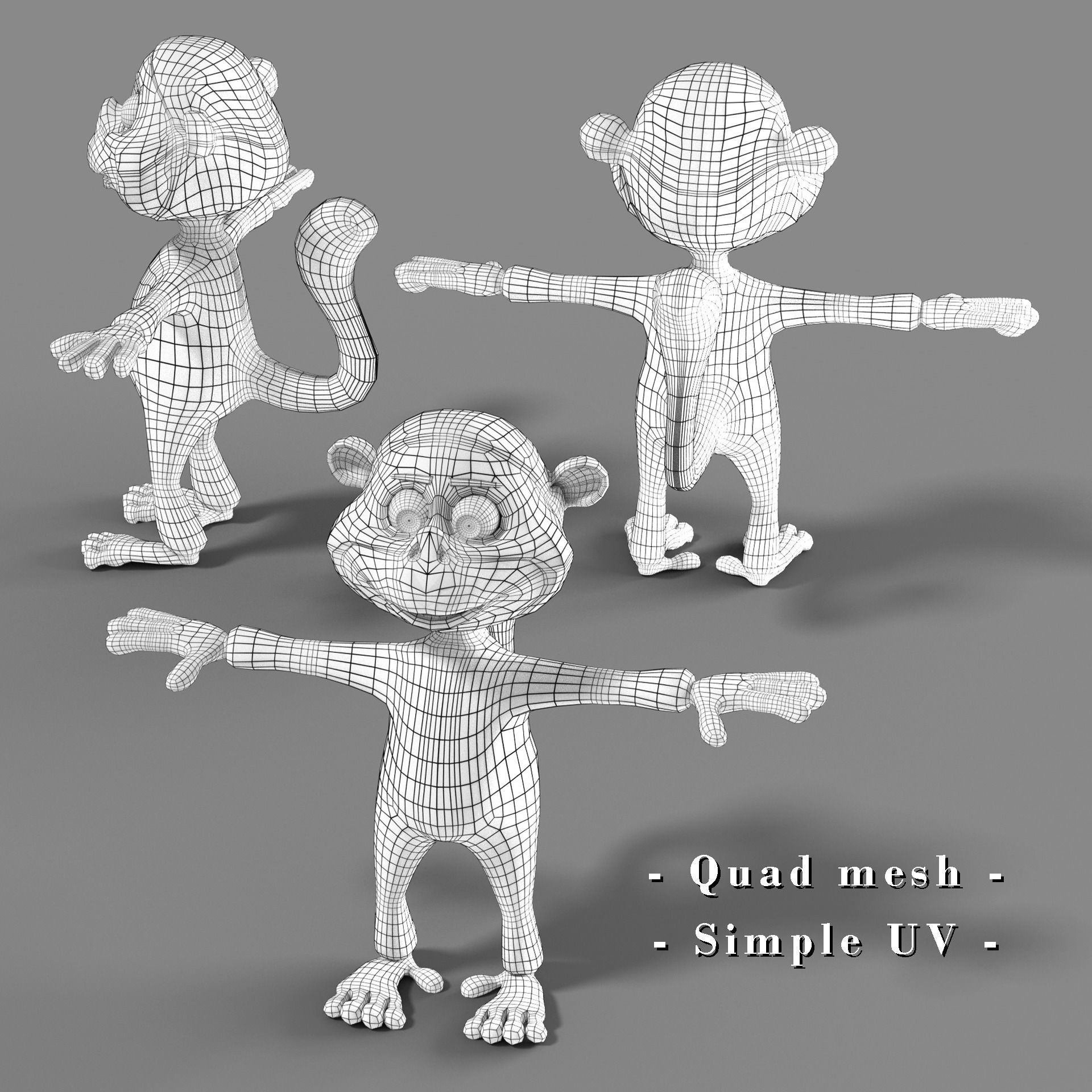 3D model Cartoon Monkey 3D Model VR / AR / low-poly | CGTrader
