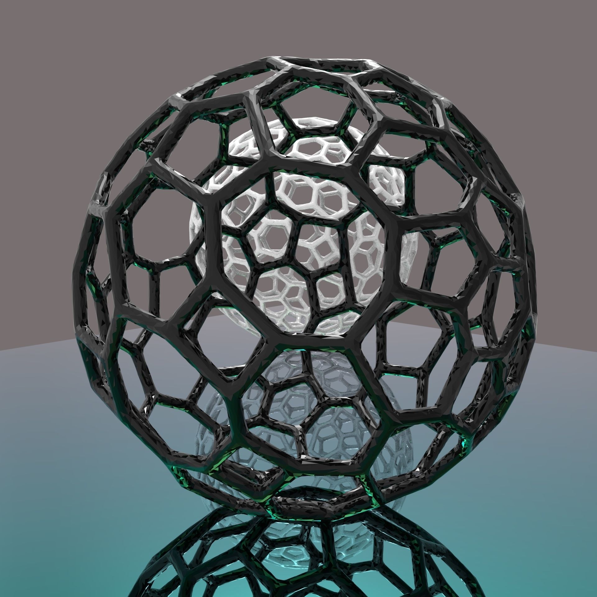 2 Sphere Voronoi style 3D model 3D printable | CGTrader