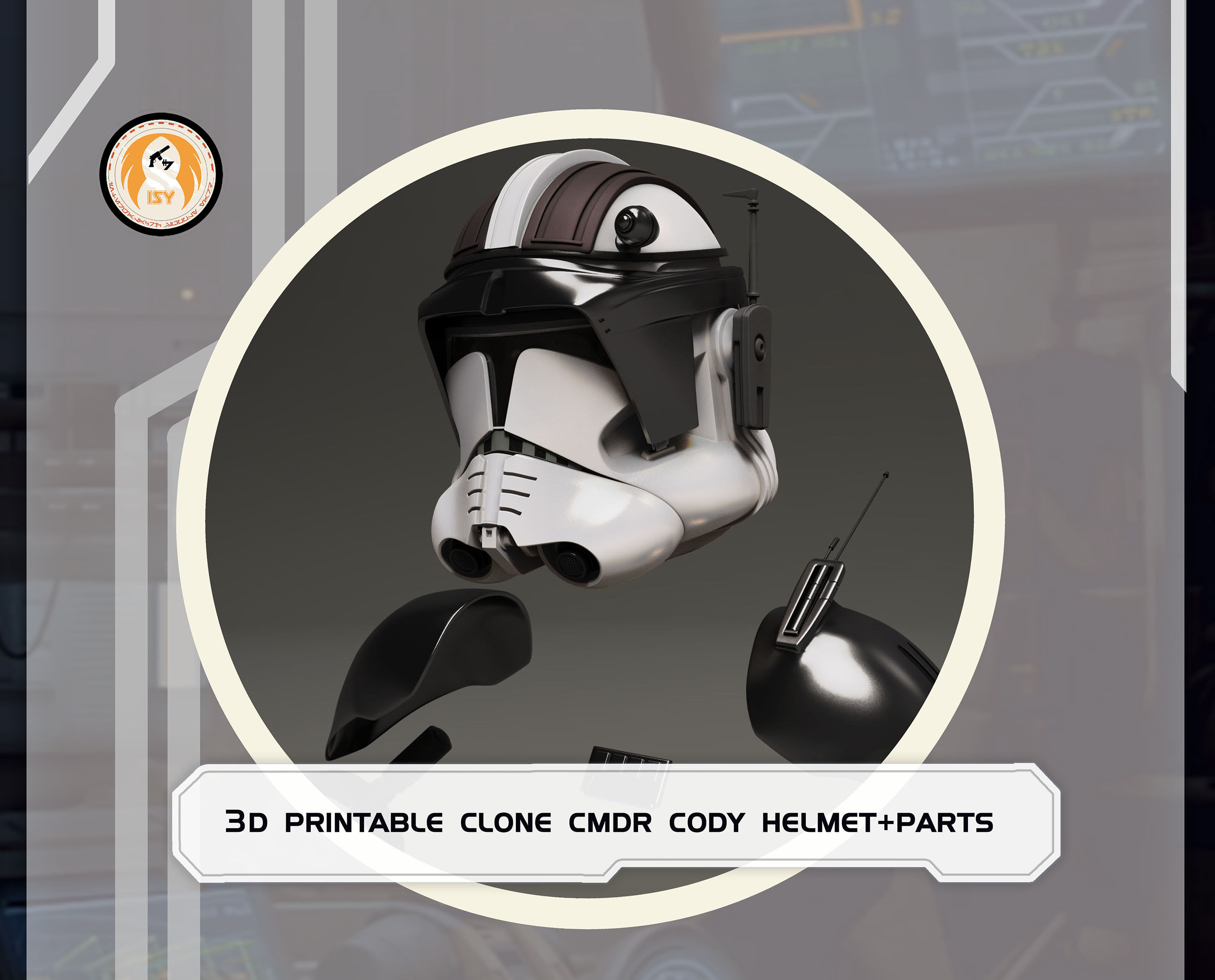 Star Wars 3D Printable Wearable Clone Cmdr Cody Helmet And Parts 3D ...