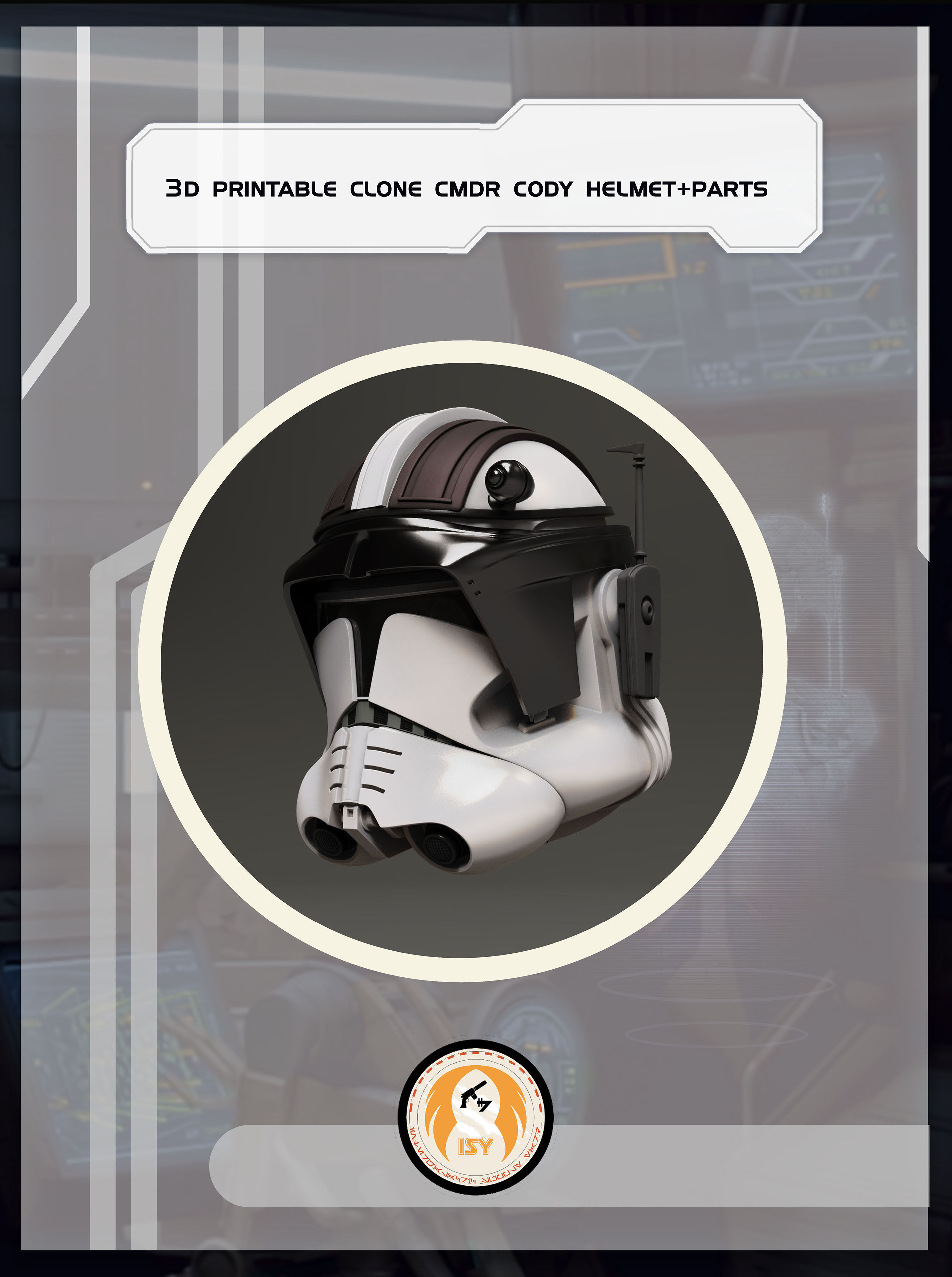 Star Wars 3D Printable Wearable Clone Cmdr Cody Helmet And Parts 3D ...