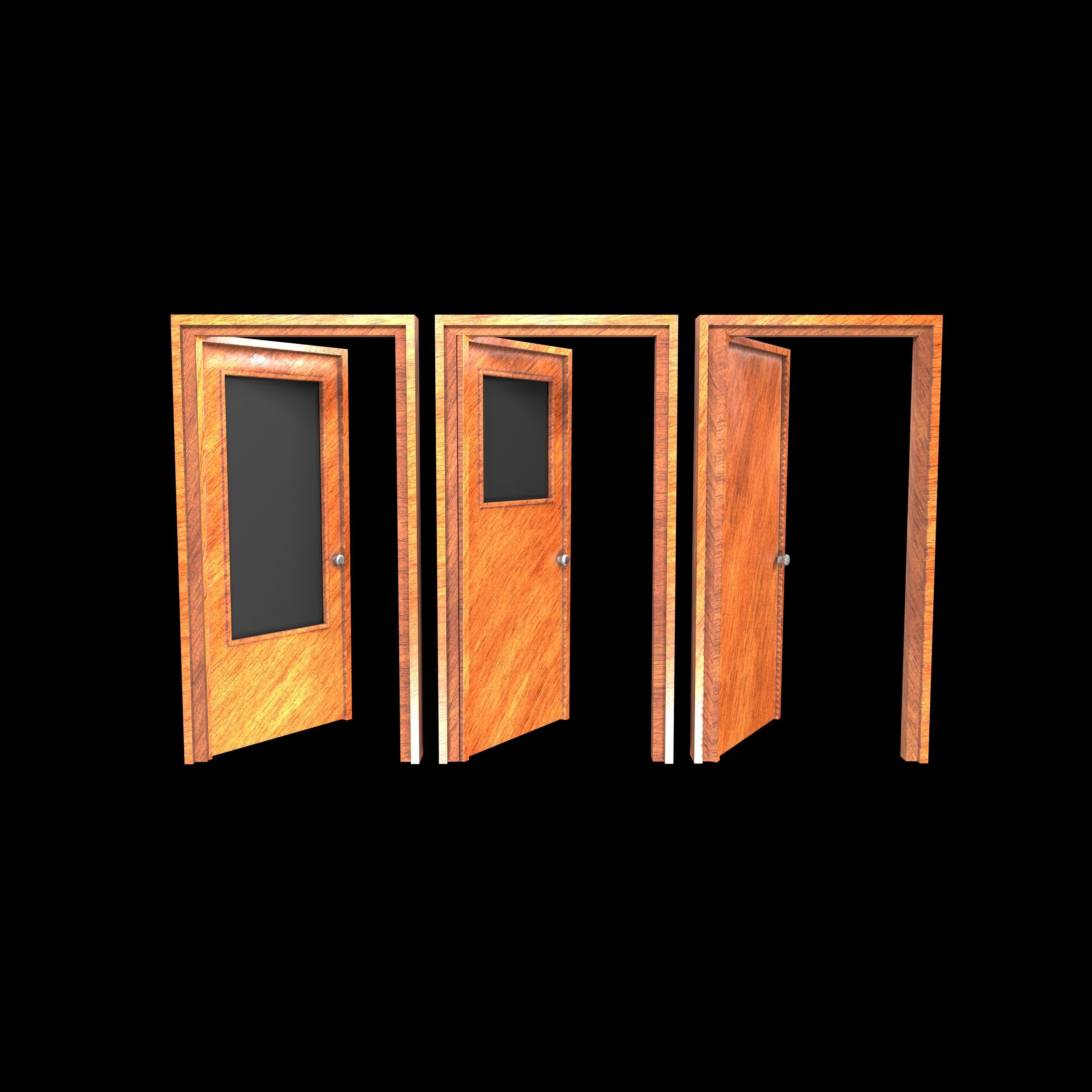 3D model wooden door VR / AR / low-poly | CGTrader