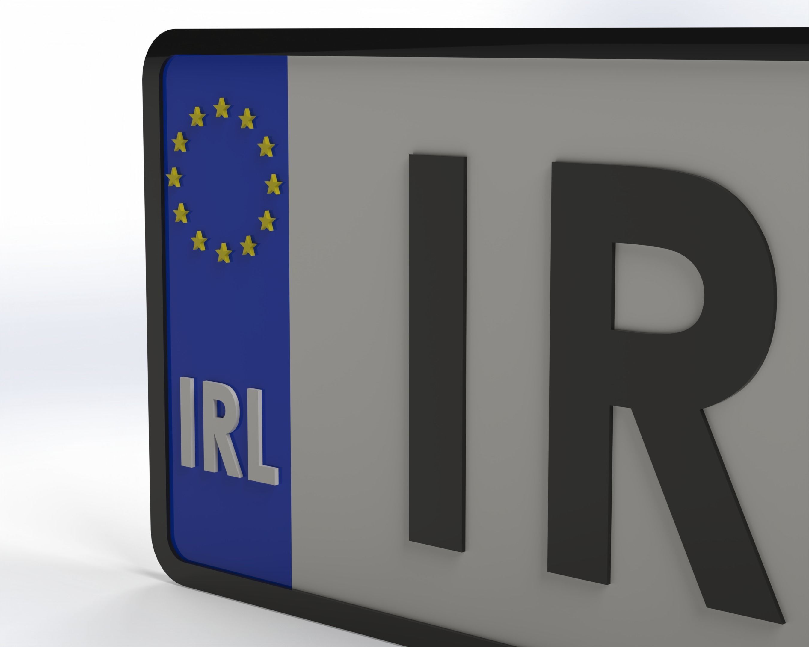 Irish License Plate 3D model 3D printable | CGTrader