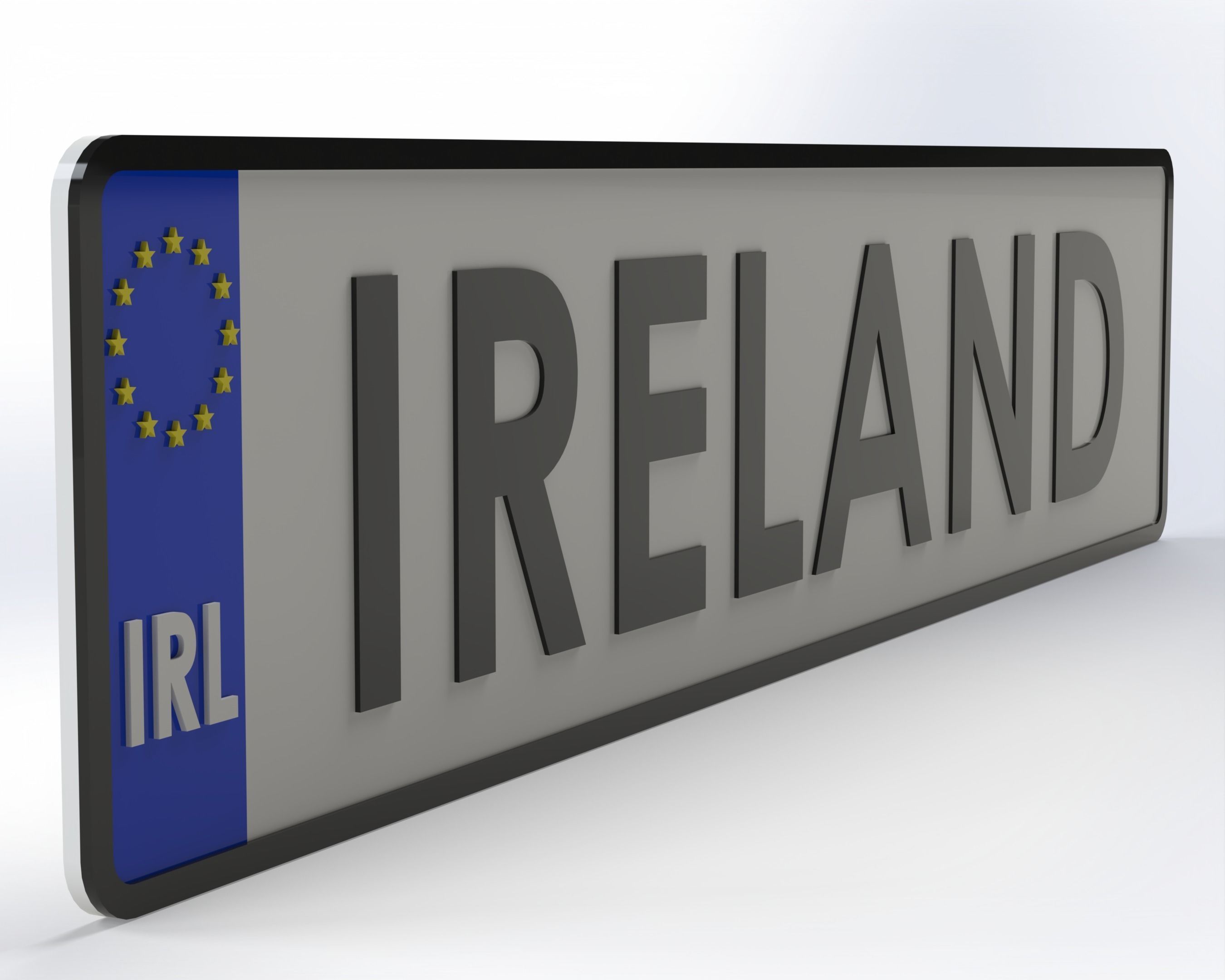 Irish License Plate 3D model 3D printable | CGTrader