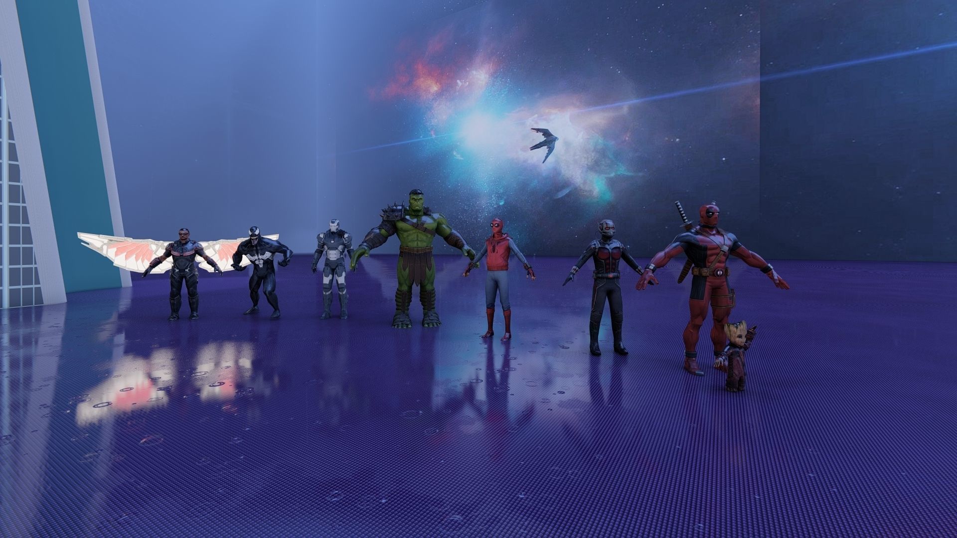 3D model Avengers set rigged models of hulk thanos VR / AR / low-poly ...