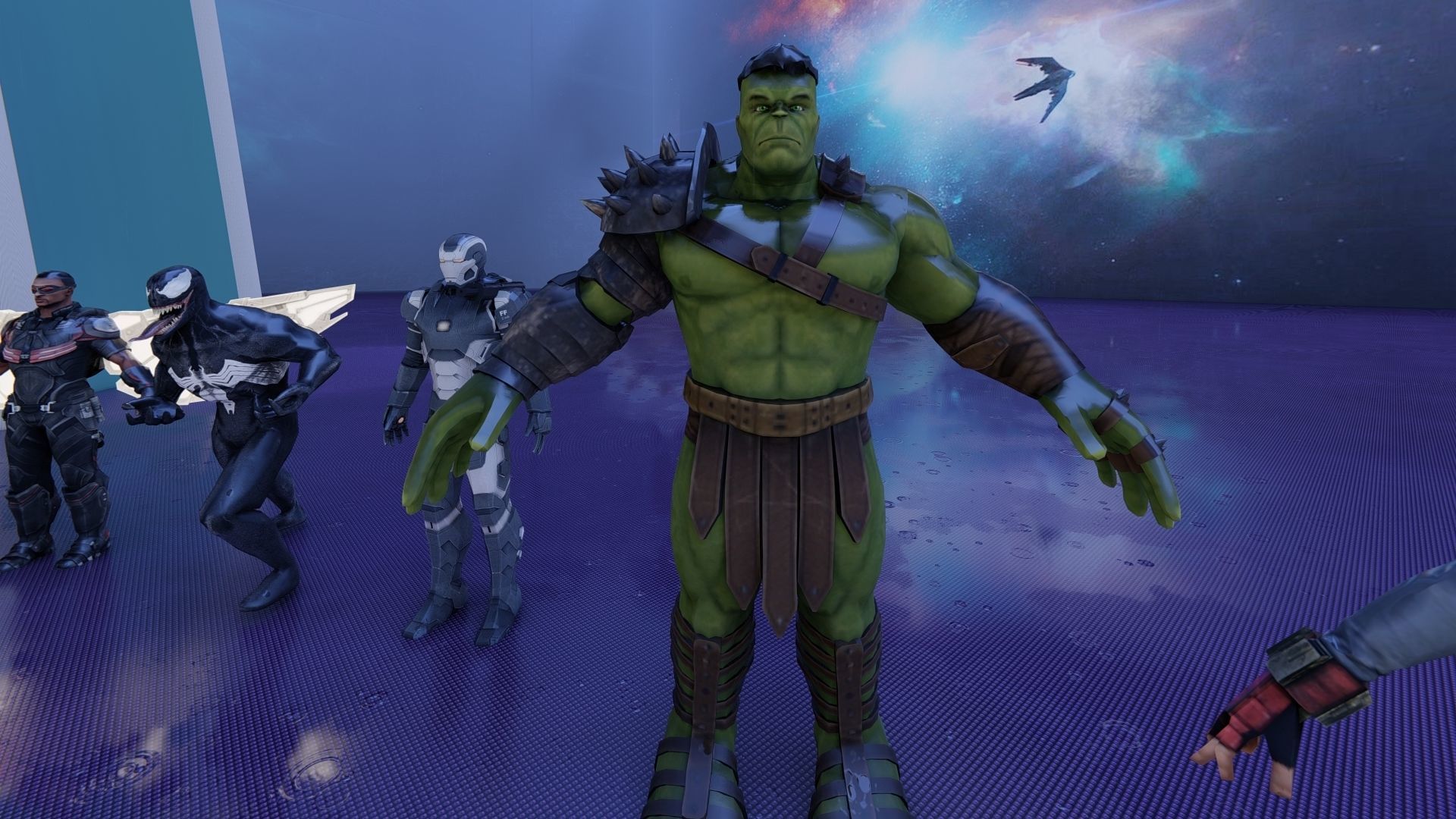 3D model Avengers set rigged models of hulk thanos VR / AR / low-poly ...