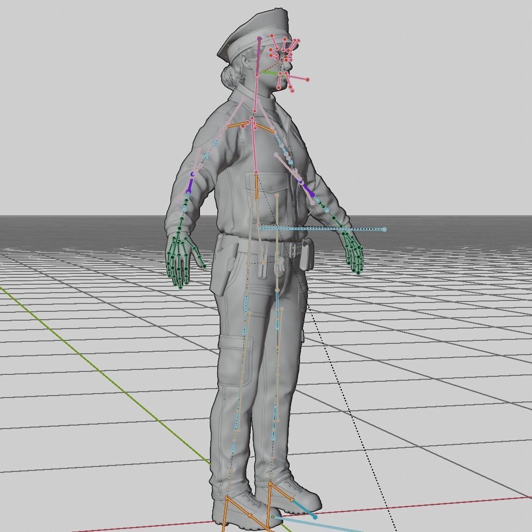 Female Police officer RIGGED Game Ready 3D model rigged | CGTrader