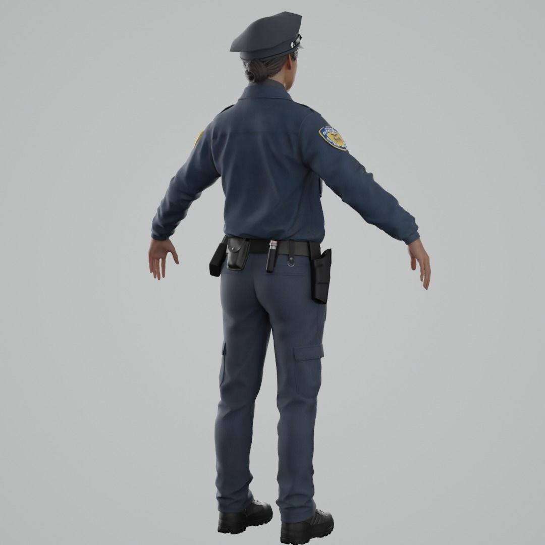 Female Police officer RIGGED Game Ready 3D model rigged | CGTrader