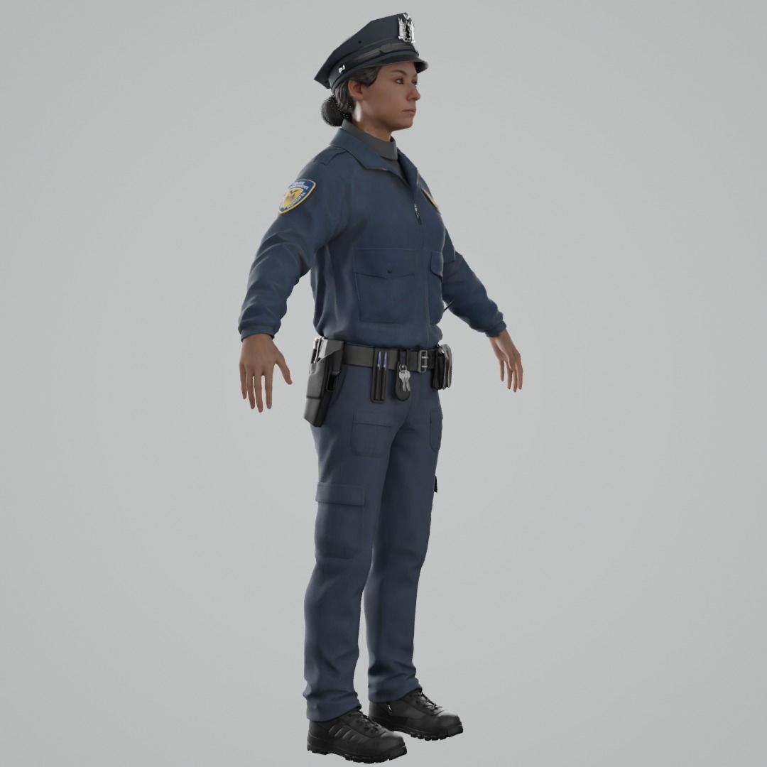 Female Police officer RIGGED Game Ready 3D model rigged | CGTrader