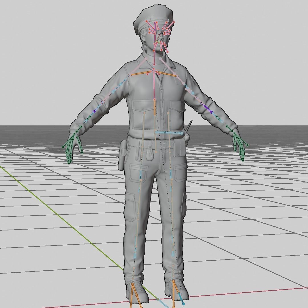 Female Police officer RIGGED Game Ready 3D model rigged | CGTrader