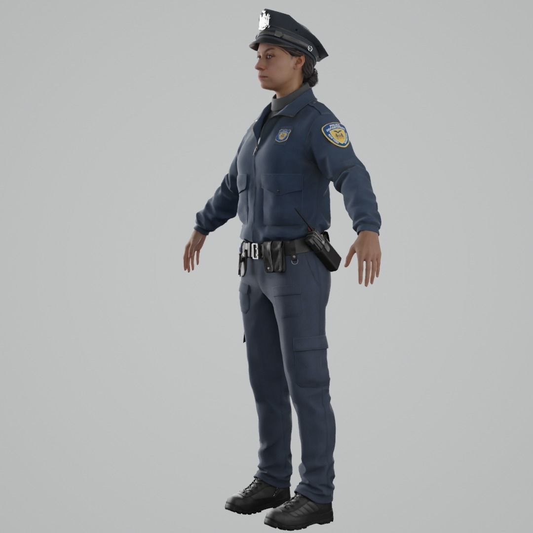Female Police officer RIGGED Game Ready 3D model rigged | CGTrader