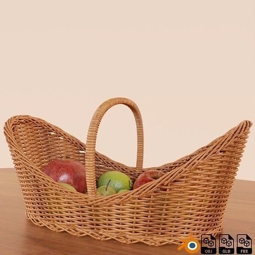 3D model IRA Roti Serving Flower Fruit Vegetable basket VR / AR / low ...
