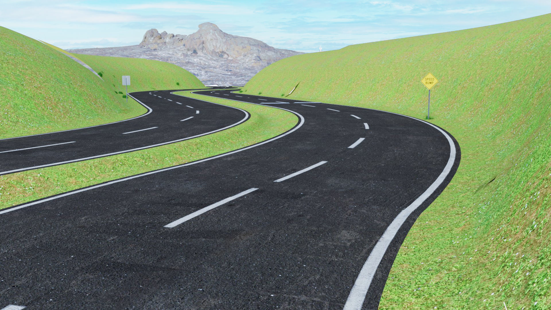 3D model American Road Speed Bump VR / AR / low-poly | CGTrader
