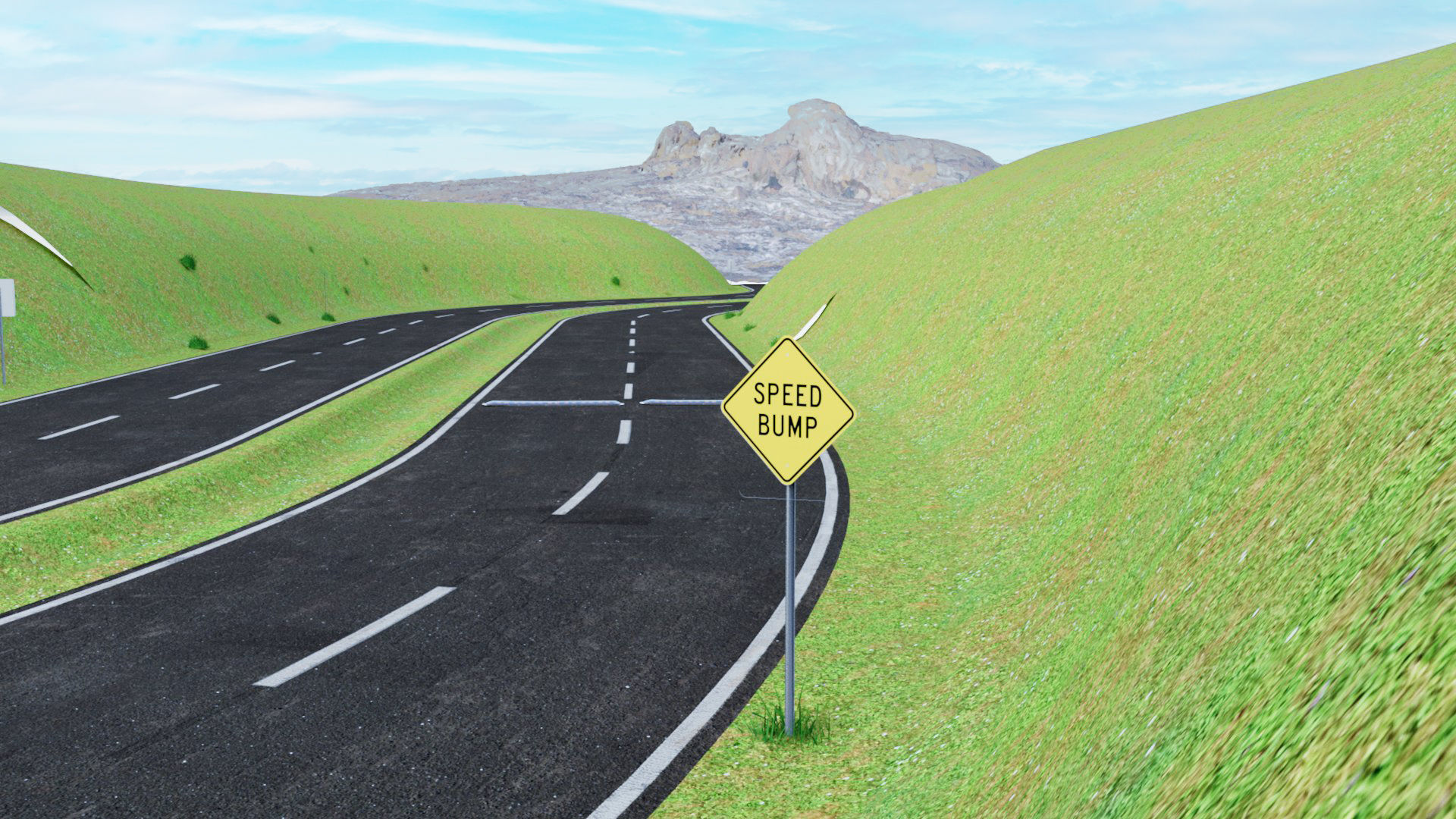3D model American Road Speed Bump VR / AR / low-poly | CGTrader