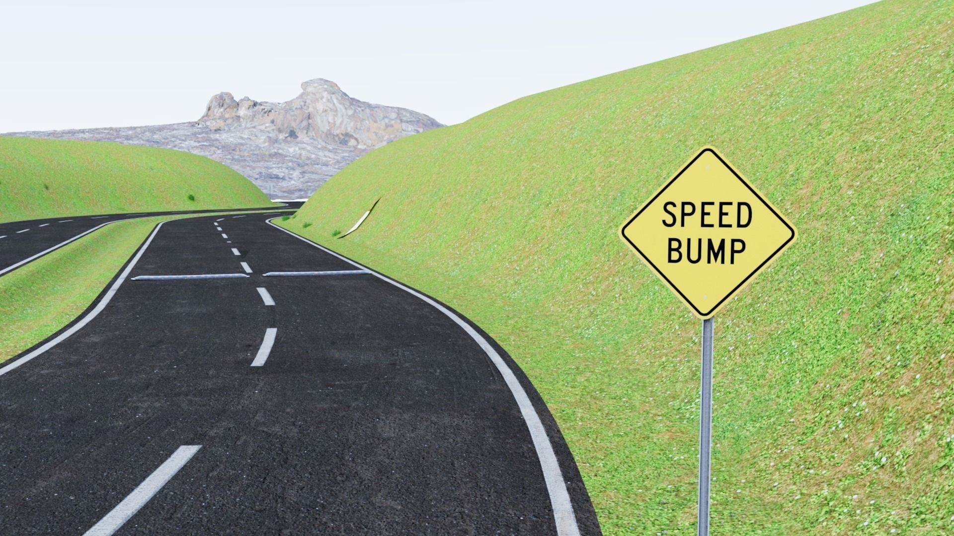 3D model American Road Speed Bump VR / AR / low-poly | CGTrader