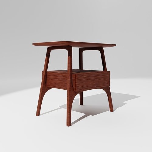 3D model Wooden Side Table Model for Interior Visualization VR / AR ...