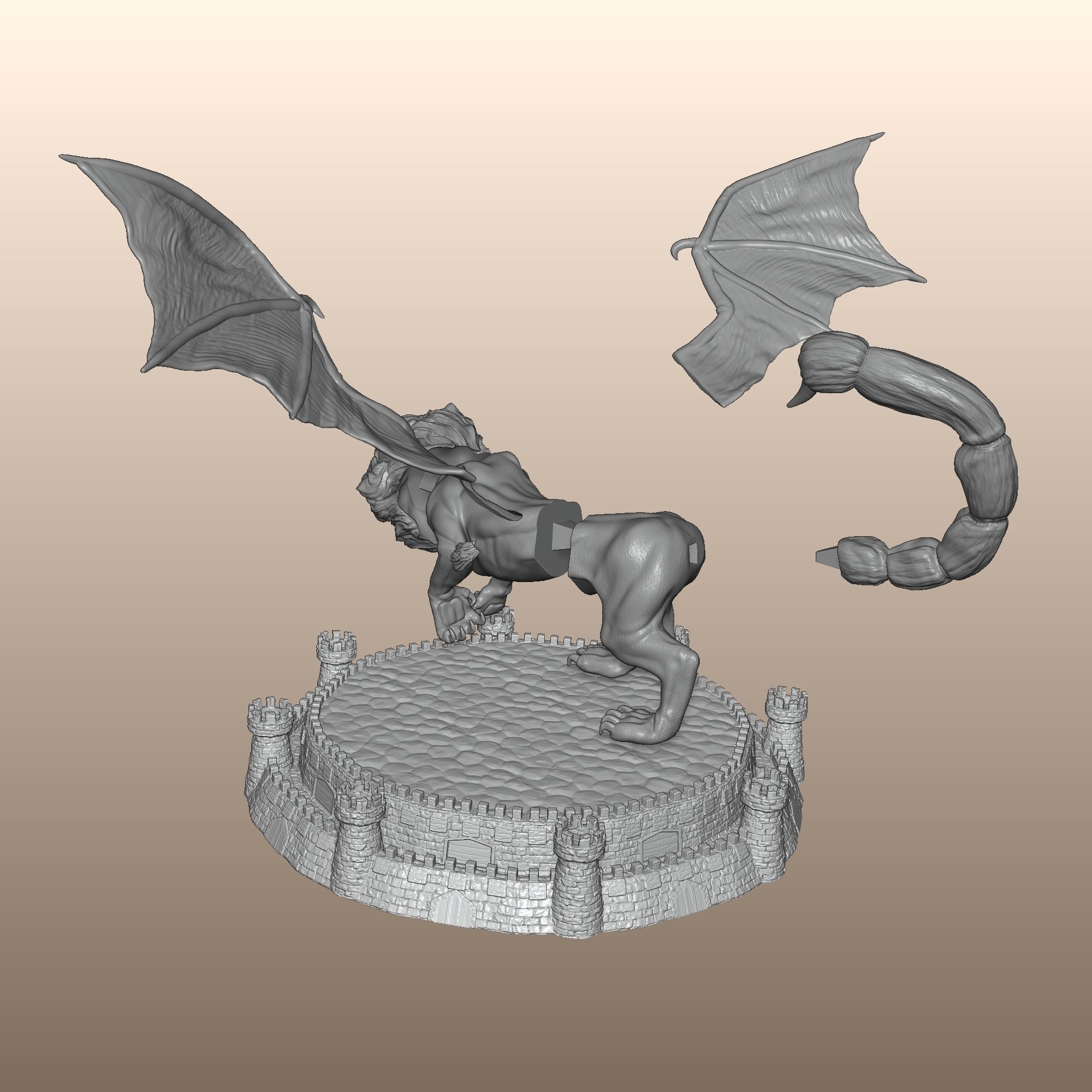 Heroes 3 Manticore of Dungeon 3D model 3D printable | CGTrader