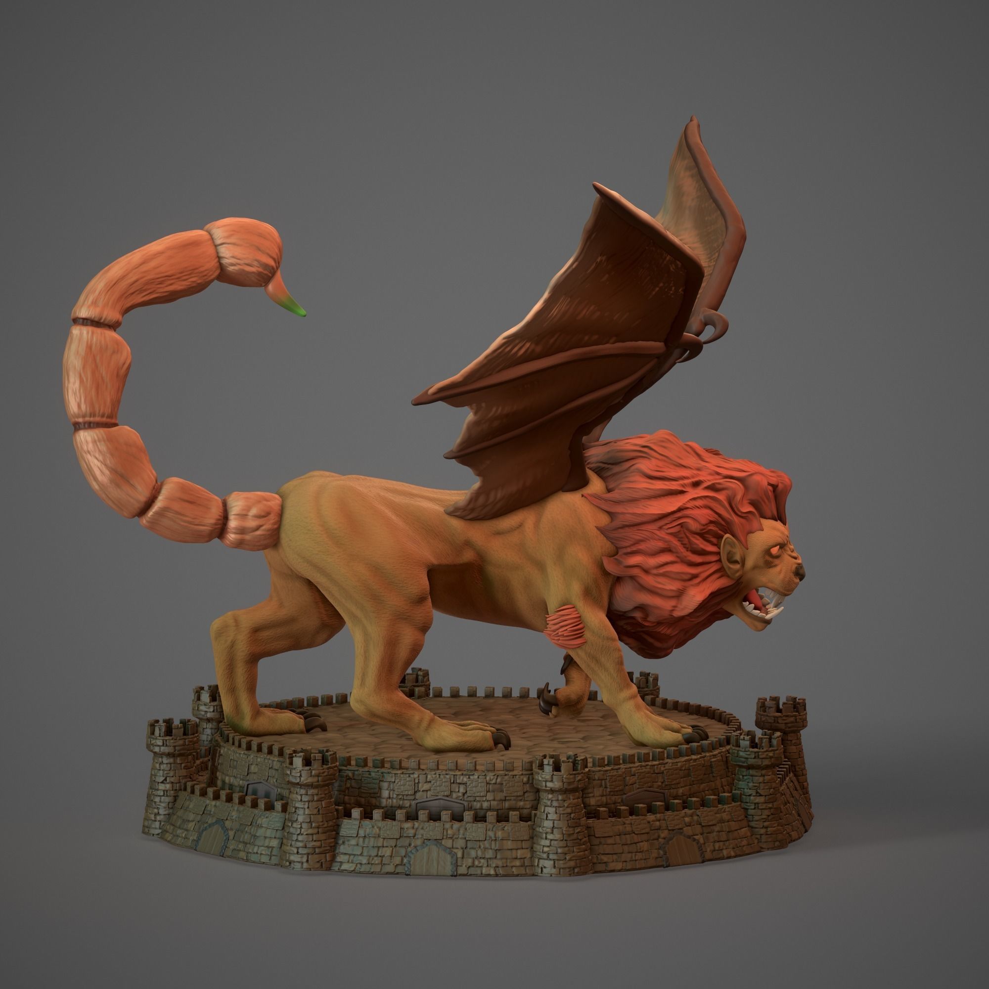 Heroes 3 Manticore of Dungeon 3D model 3D printable | CGTrader