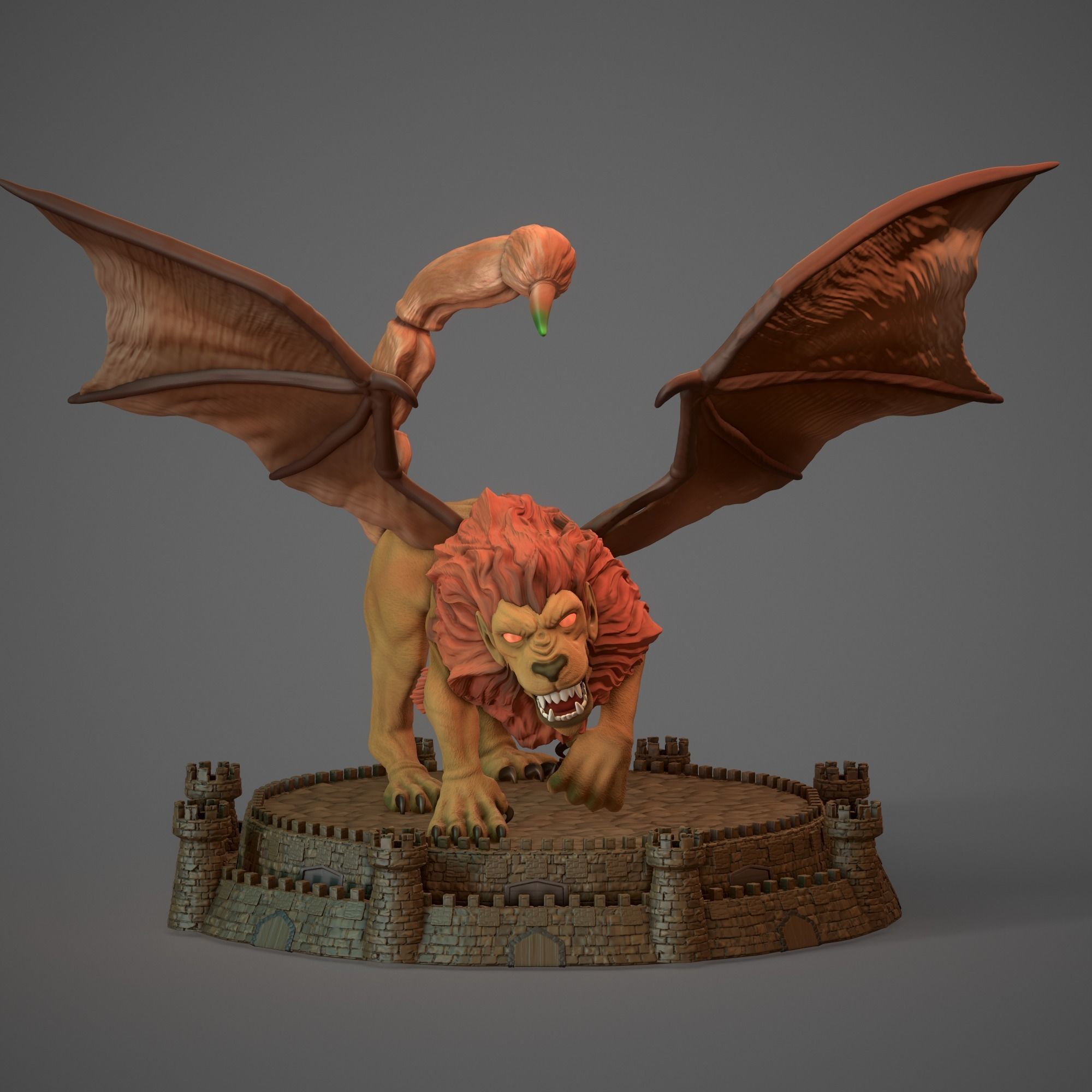 Heroes 3 Manticore of Dungeon 3D model 3D printable | CGTrader