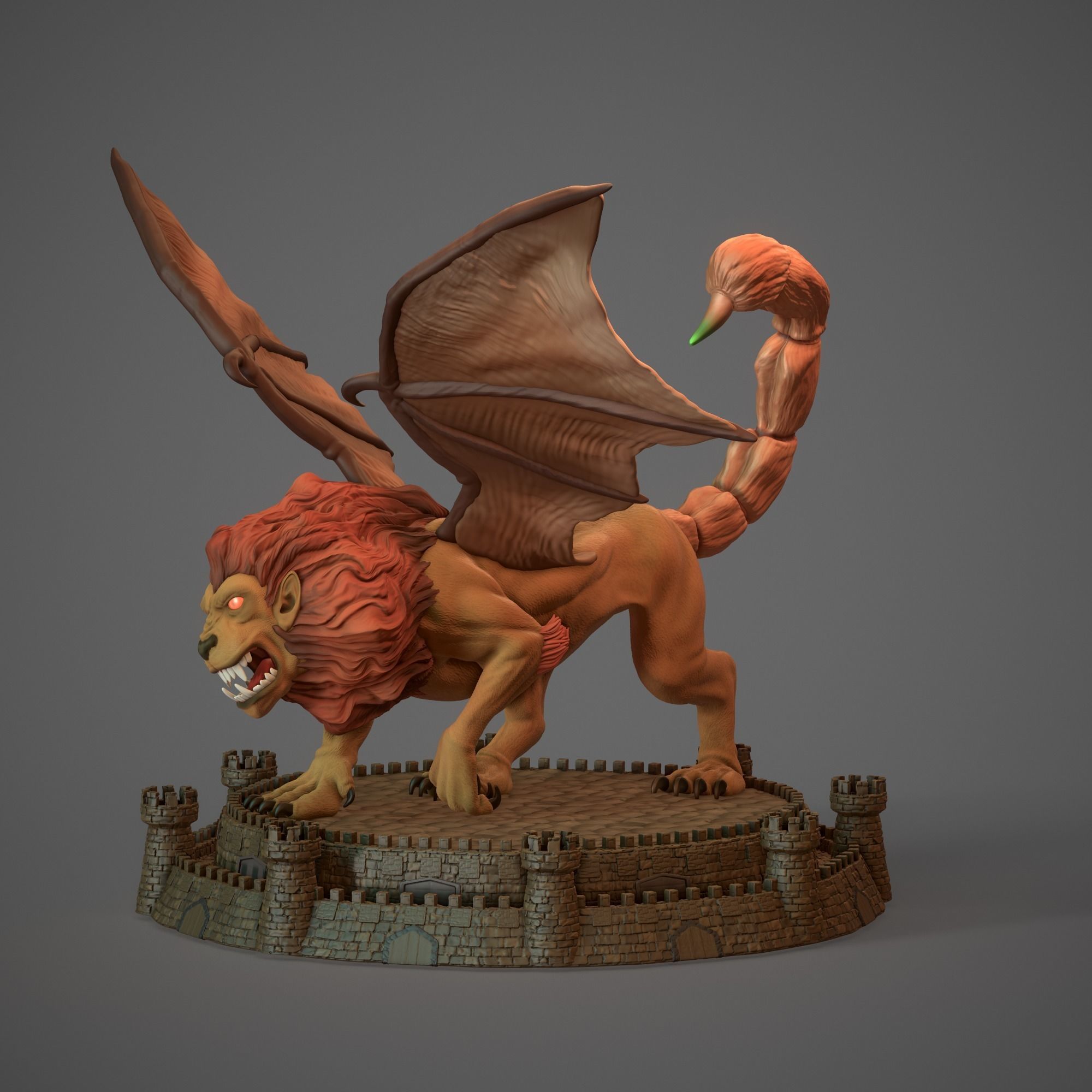 Heroes 3 Manticore of Dungeon 3D model 3D printable | CGTrader