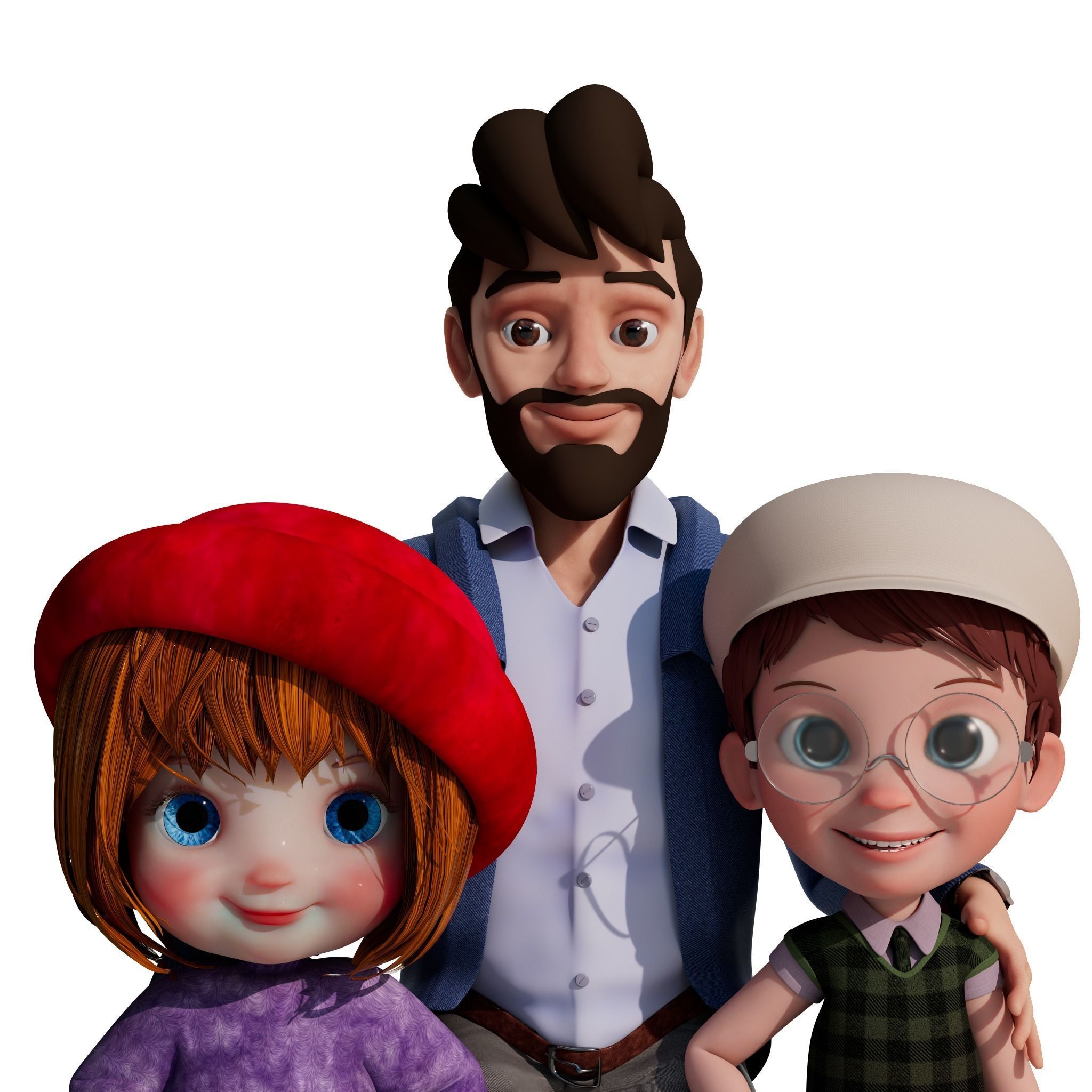 3D Model Collection Cartoon Family Rigged V1 VR / AR / low-poly | CGTrader