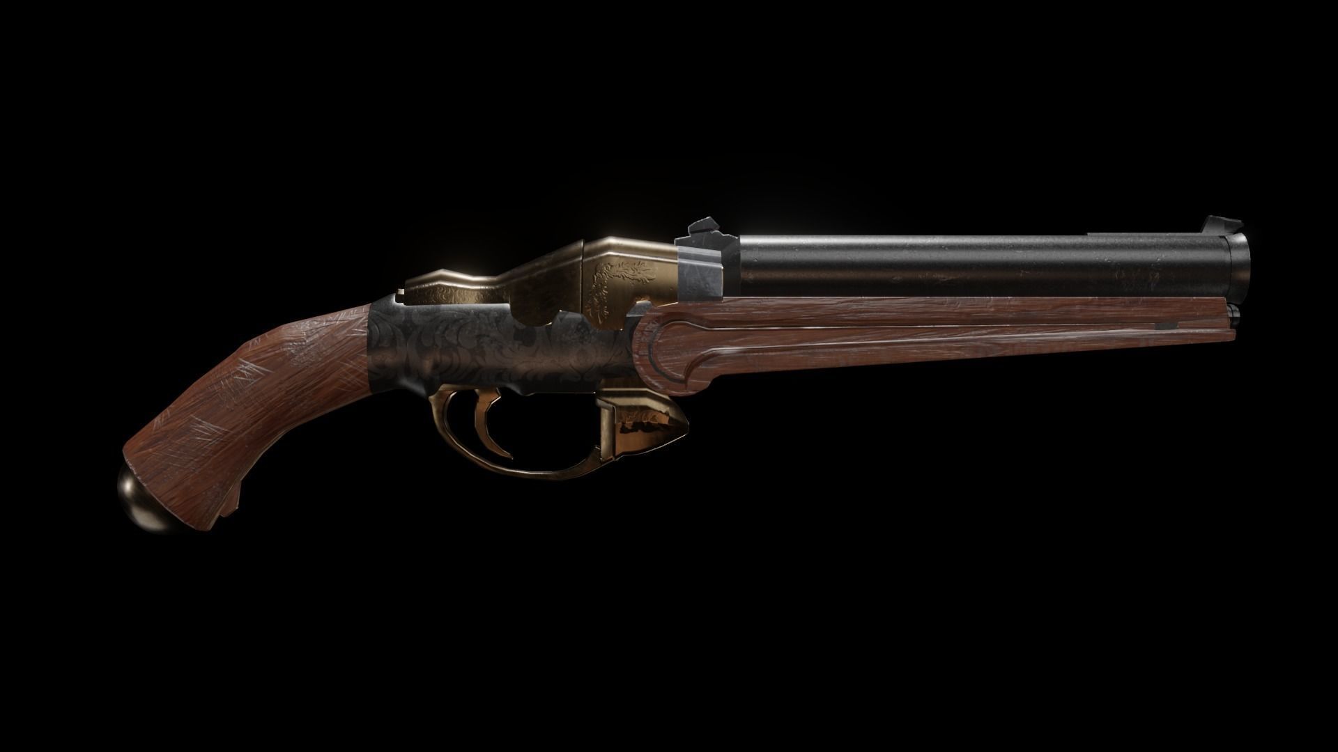 3D model Old gun VR / AR / low-poly | CGTrader