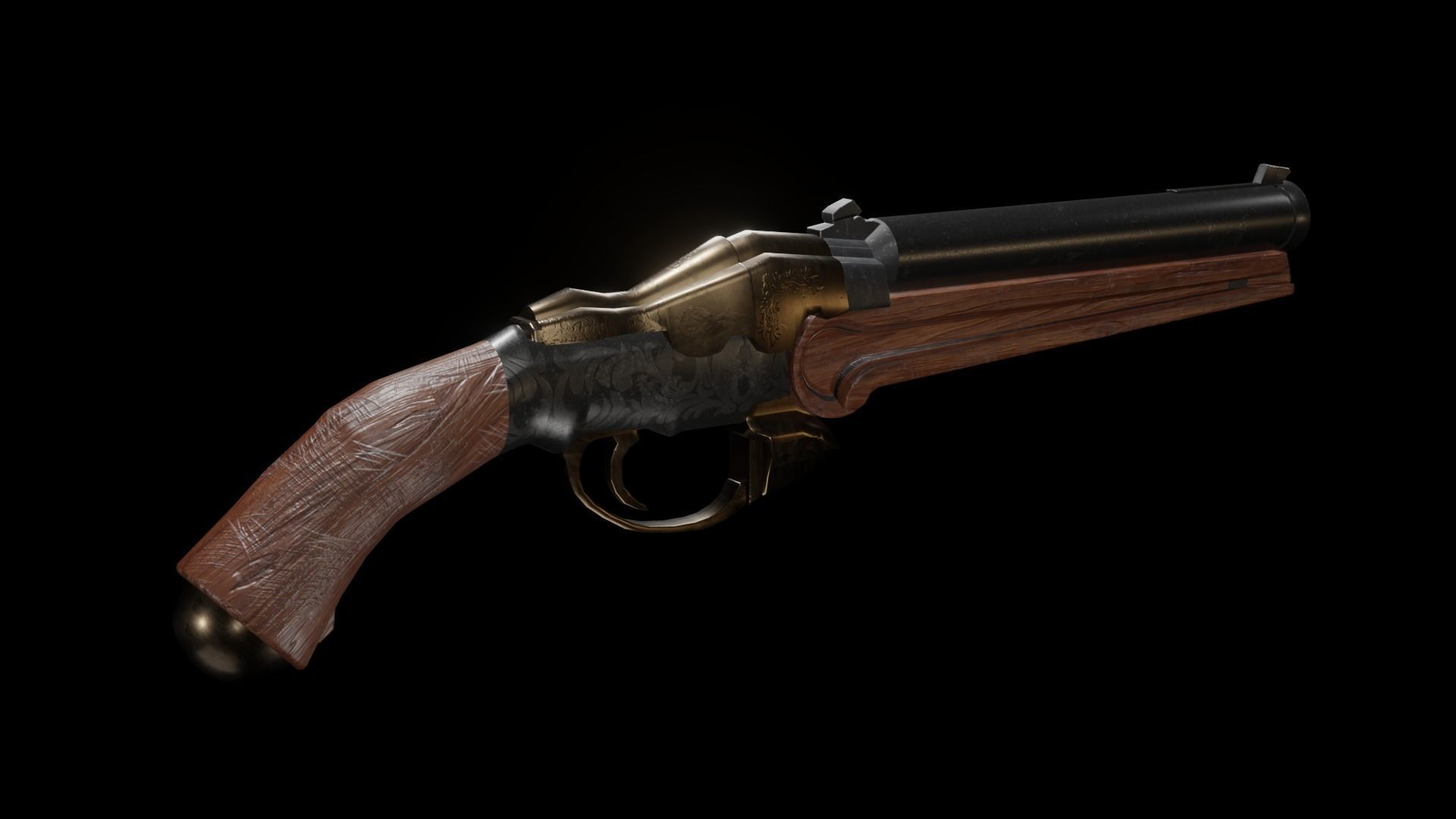 3D model Old gun VR / AR / low-poly | CGTrader