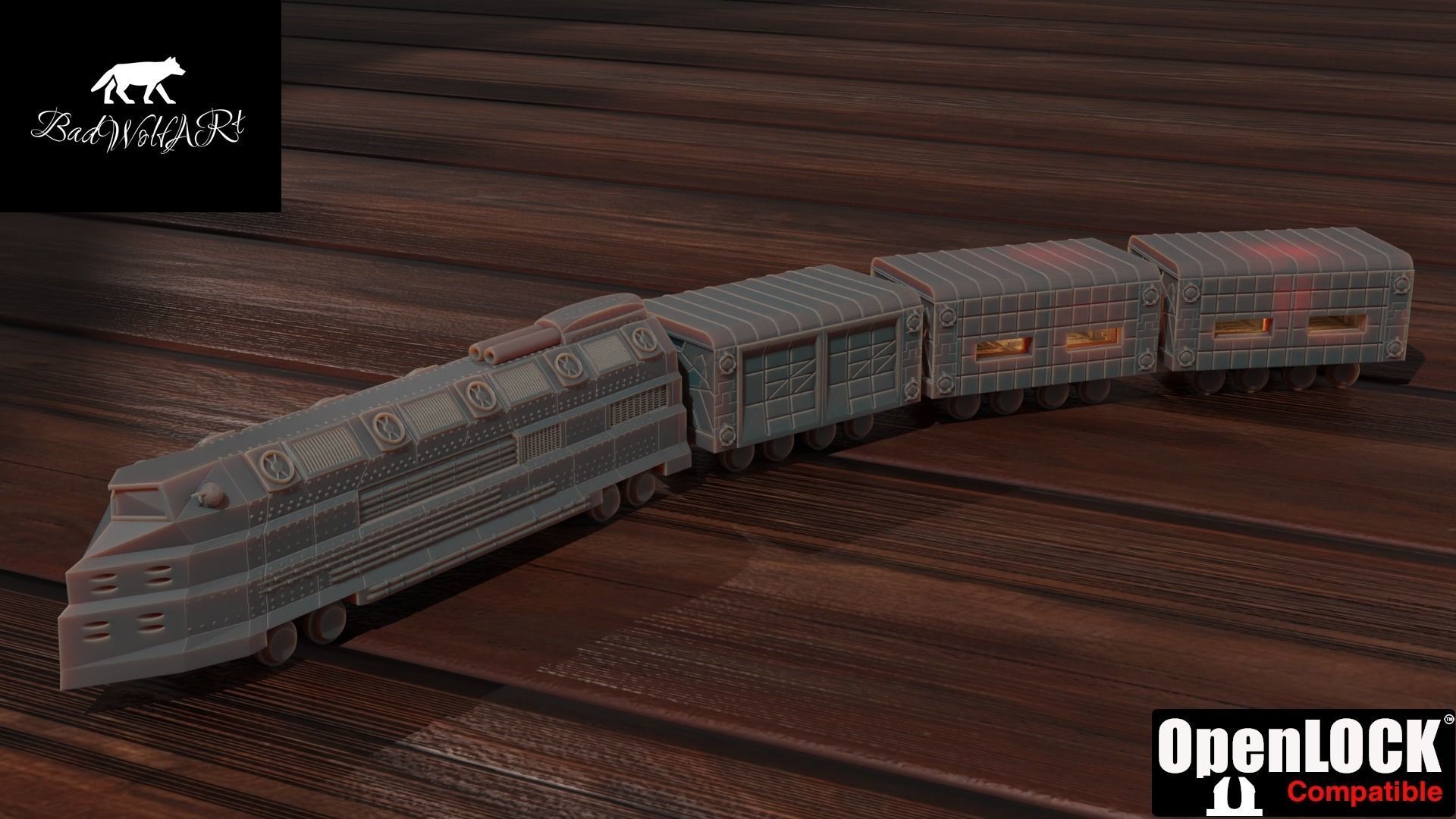 Sci fi Train - OpenLOCK 3D model 3D printable | CGTrader