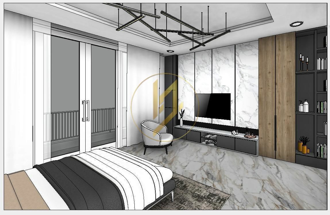 Revit Interior Bedroom full parametric family 3D model | CGTrader