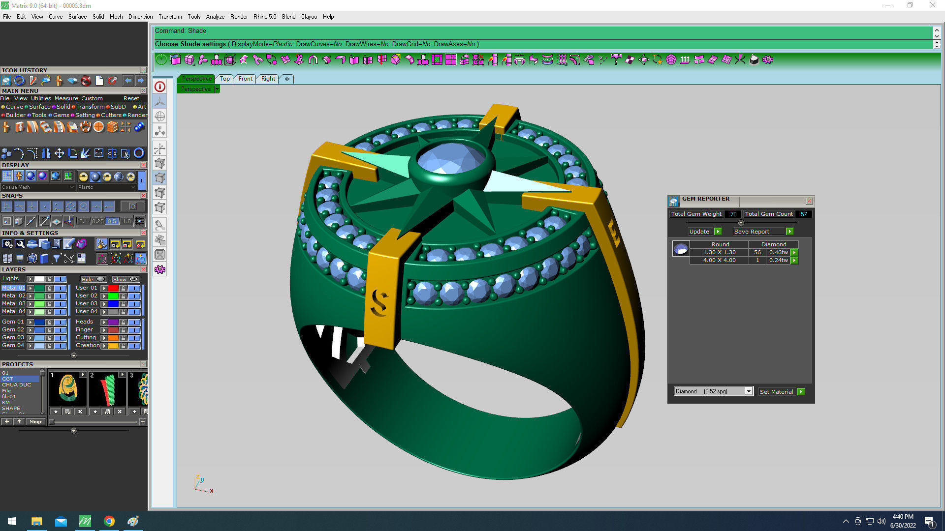 Diamond ring 3D model 3D printable | CGTrader