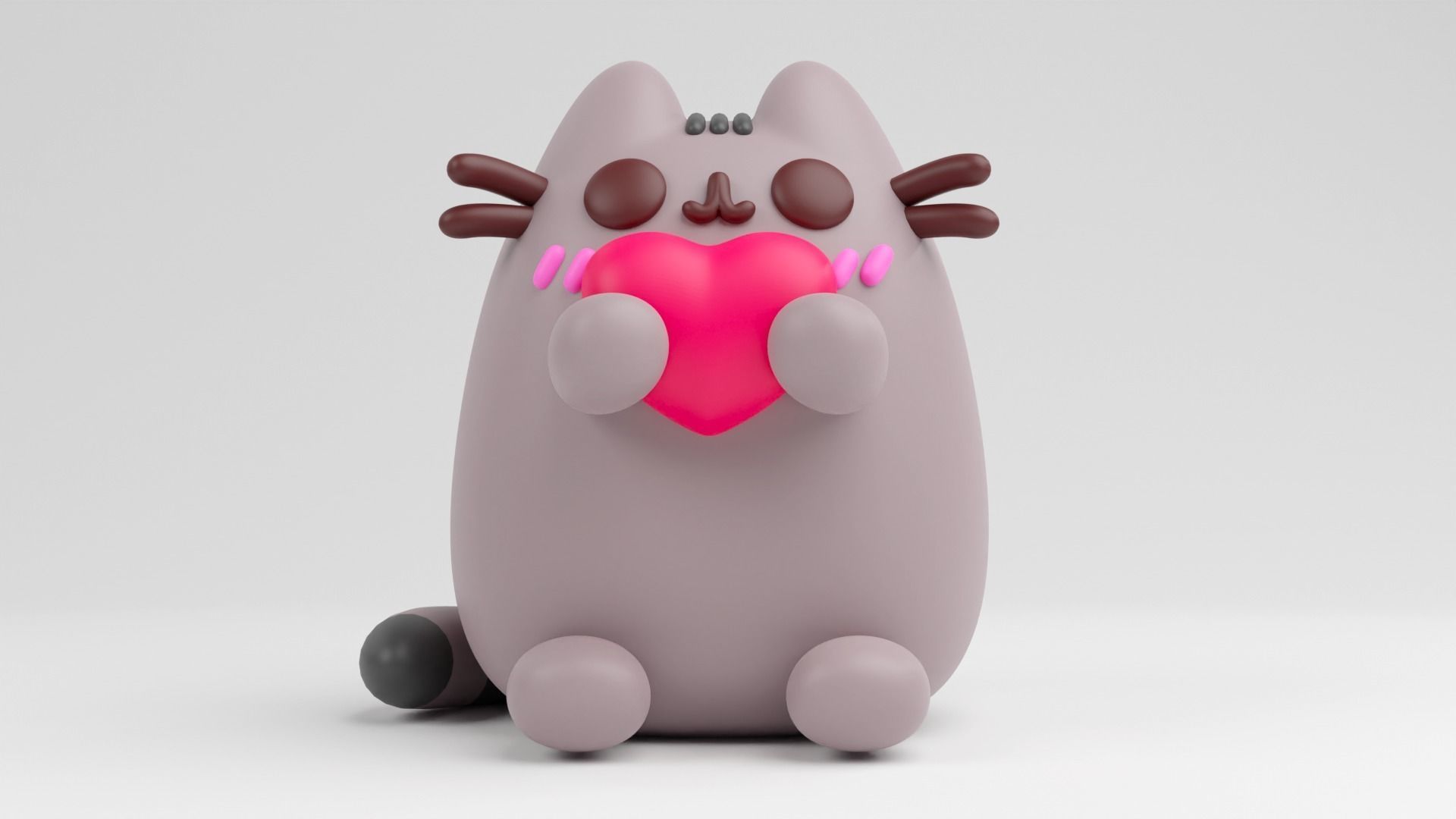FunKo Pop Pusheen with Heart 3D model 3D printable | CGTrader