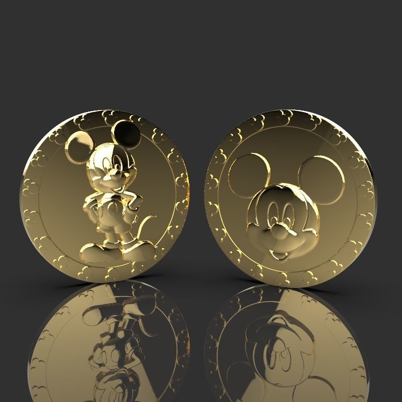 Mickey Mouse Coin 3D model 3D printable | CGTrader