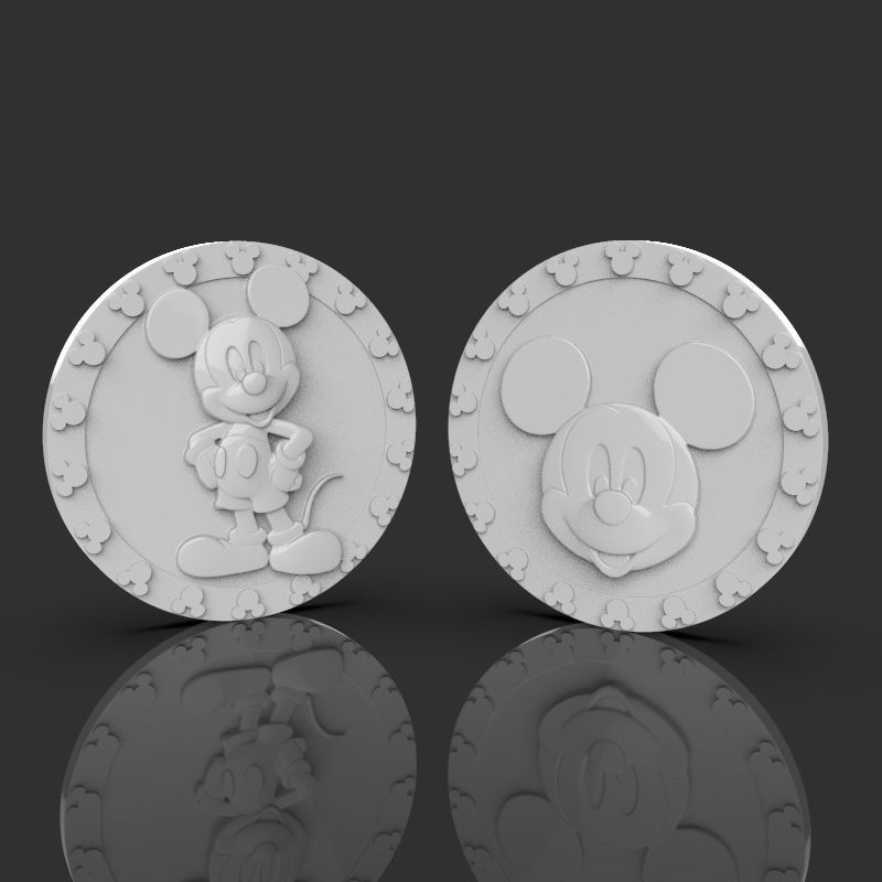 Mickey Mouse Coin 3D model 3D printable | CGTrader