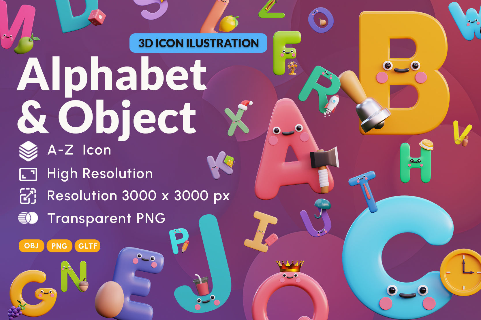3D model Alphabet and Object VR / AR / low-poly | CGTrader