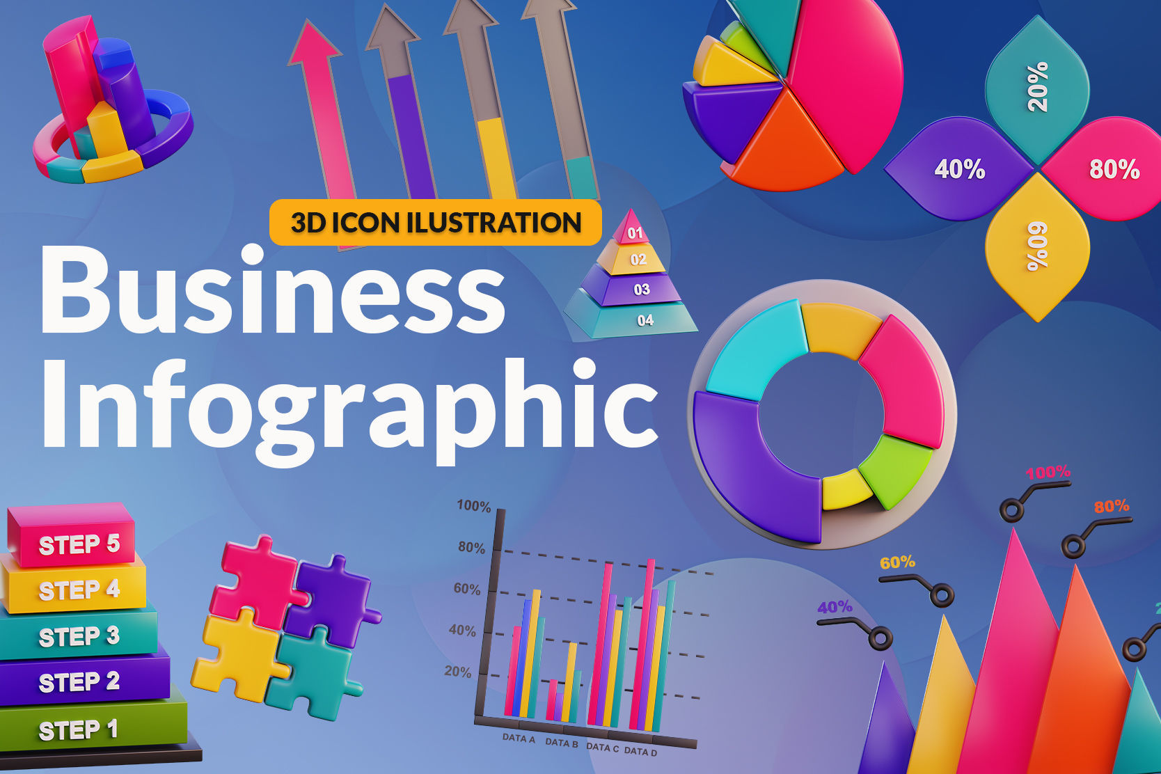 Business Infographic 3D model | CGTrader